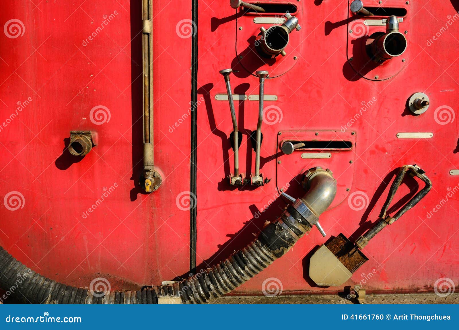 Part of Fire Truck Equipment Stock Photo - Image of heat, piping: 41661760
