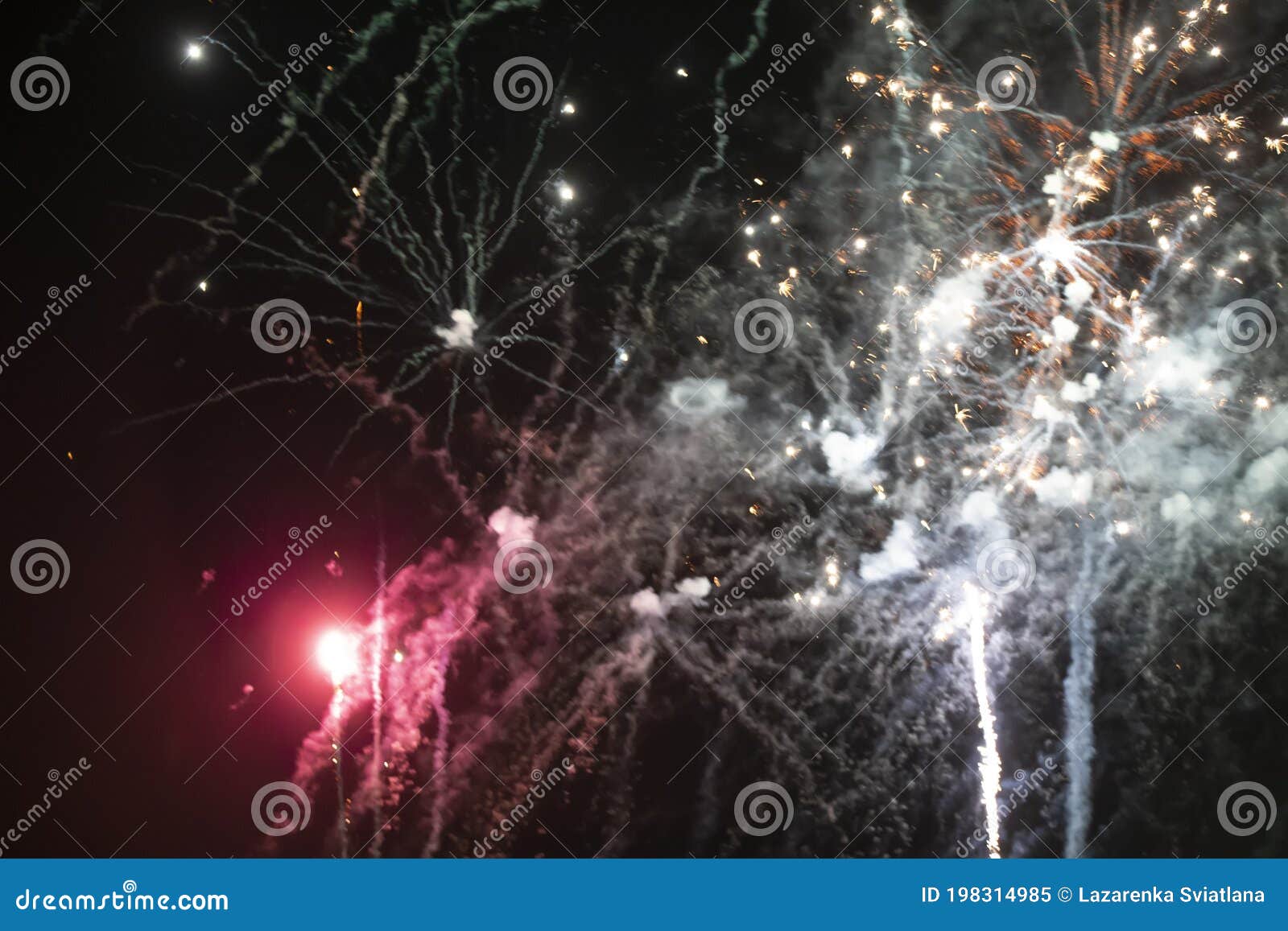 Part of Fireworks with Smoke Stock Image - Image of night, white: 198314985