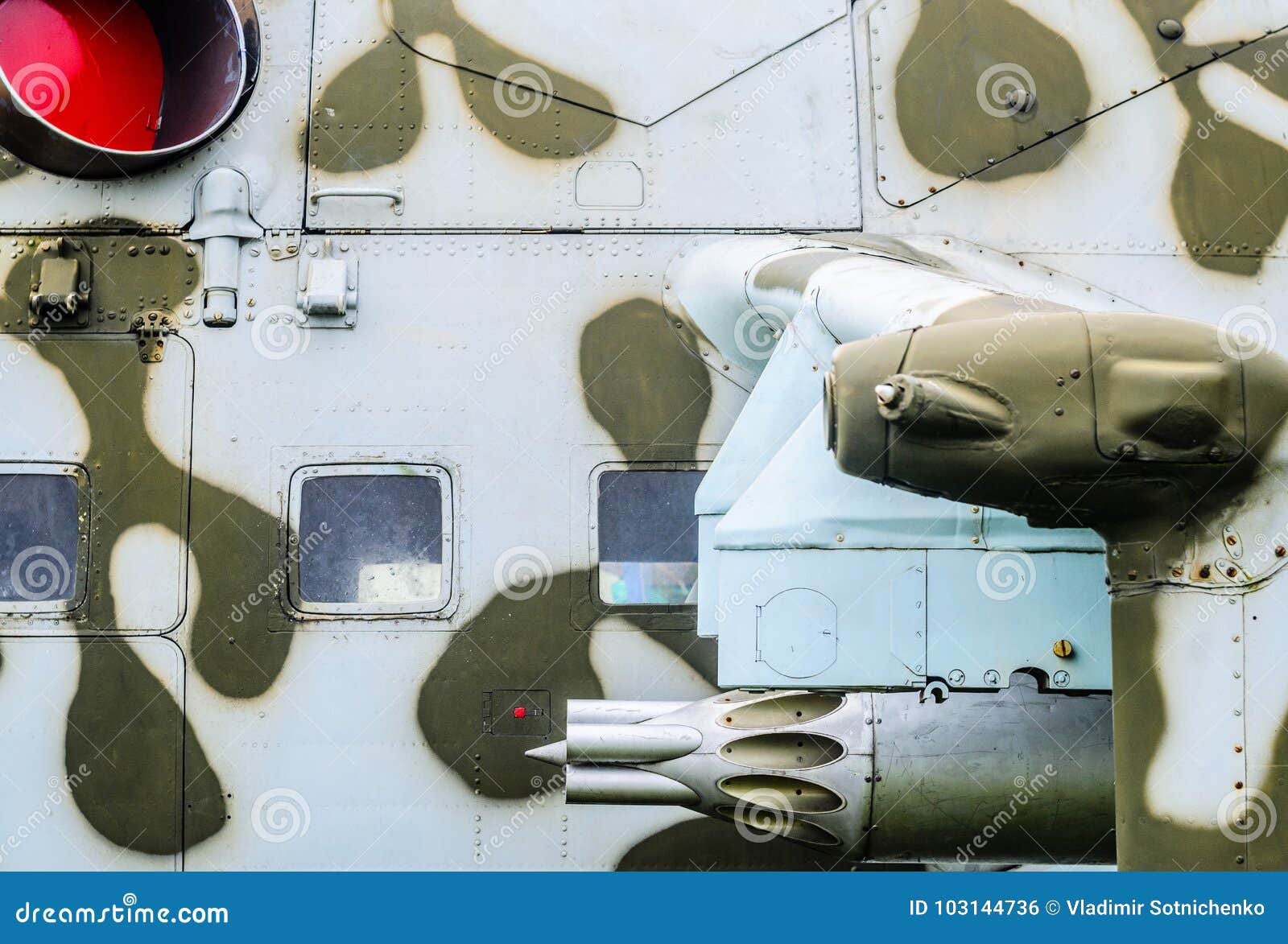 Part Of The Fuselage Of A Combat Helicopter Stock Photo - Image of ...