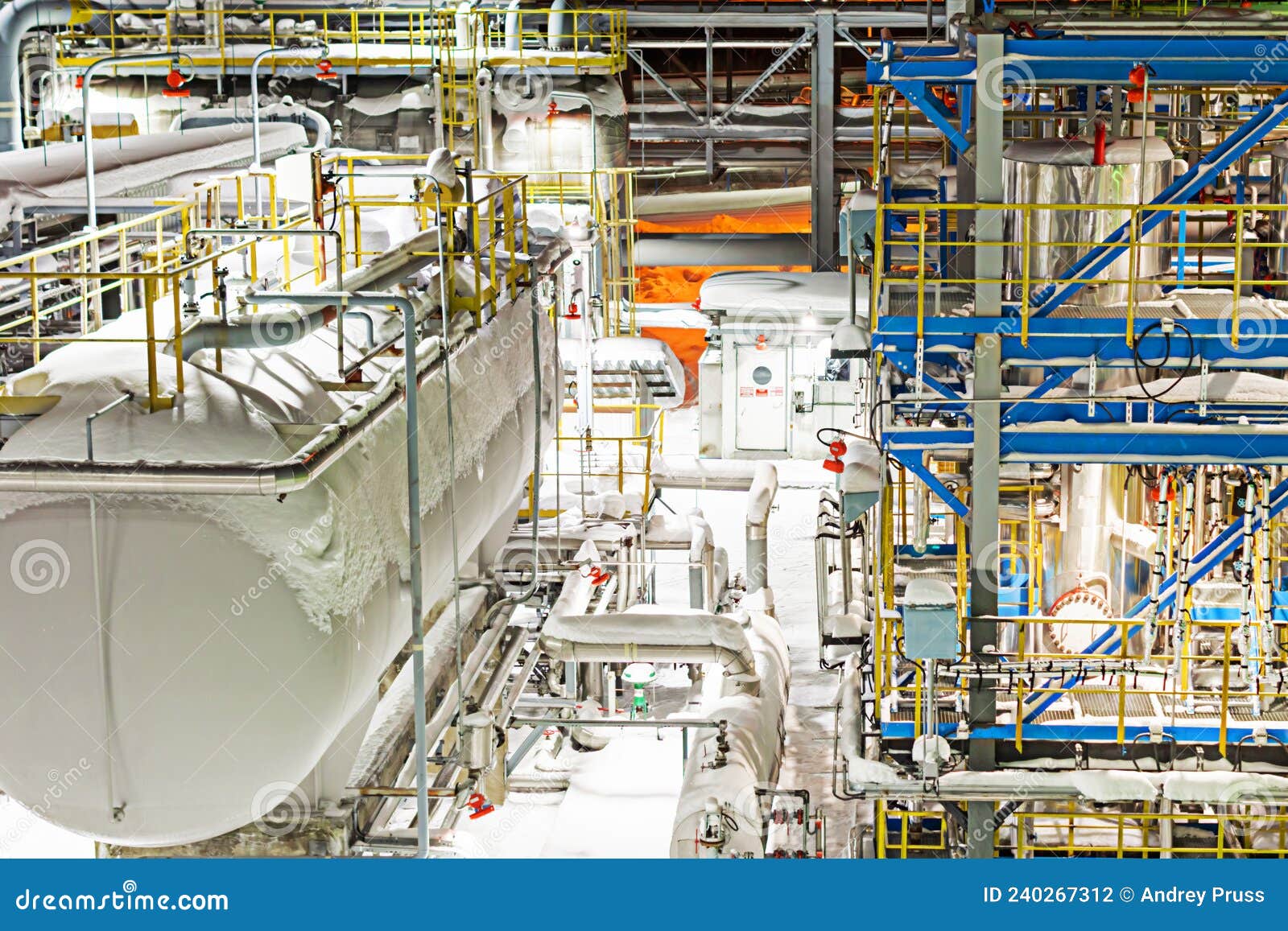 Part of the Gas Processing Plant Operates at Night. Stock Photo - Image ...