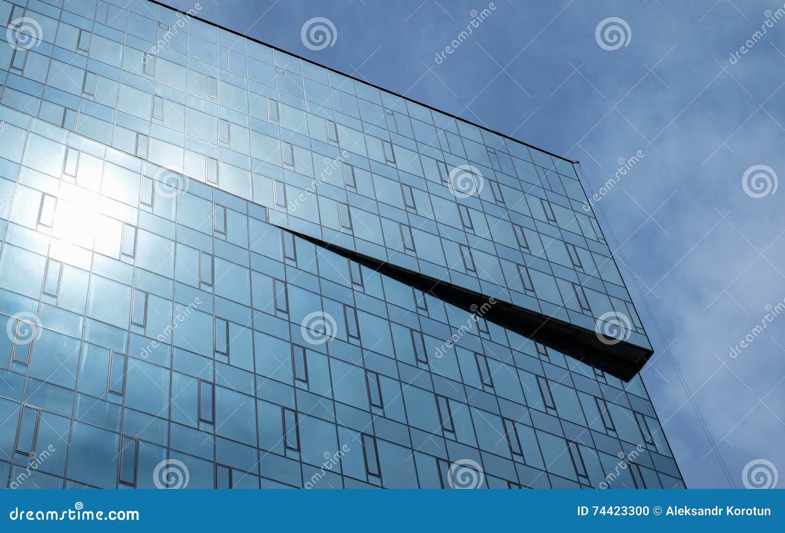 Part Glass Building in Blue Sky Stock Photo - Image of front, facade ...