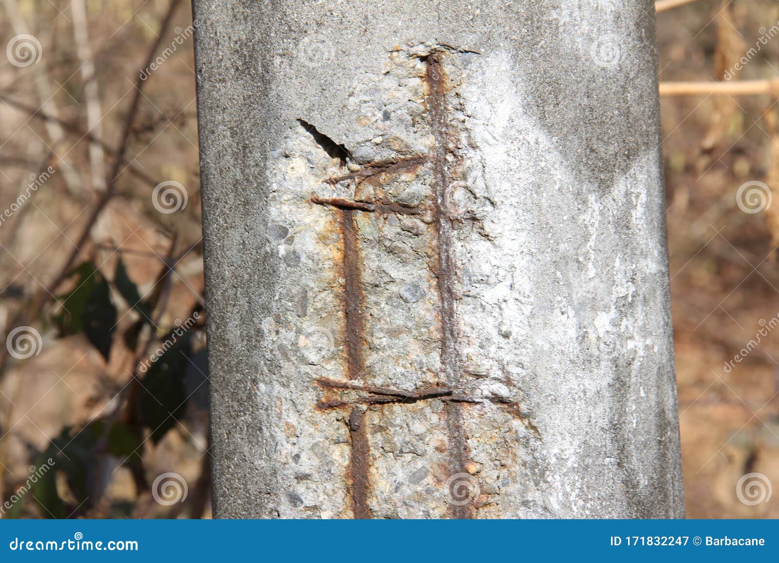 Part of Pillar, Round, Rusty Iron Stock Image - Image of dirt ...