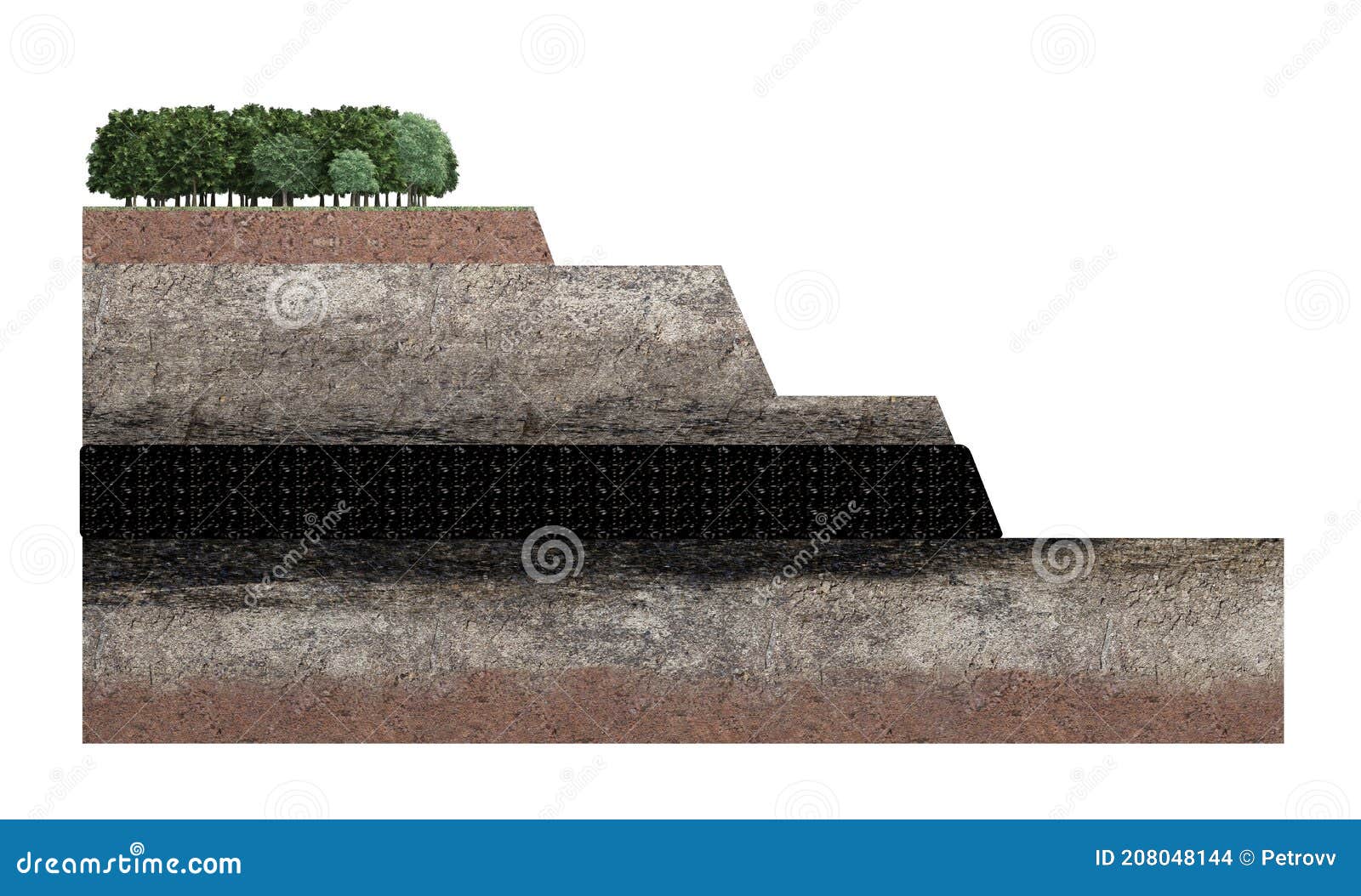 Part of Ground Cut of Layers Stock Illustration - Illustration of level ...