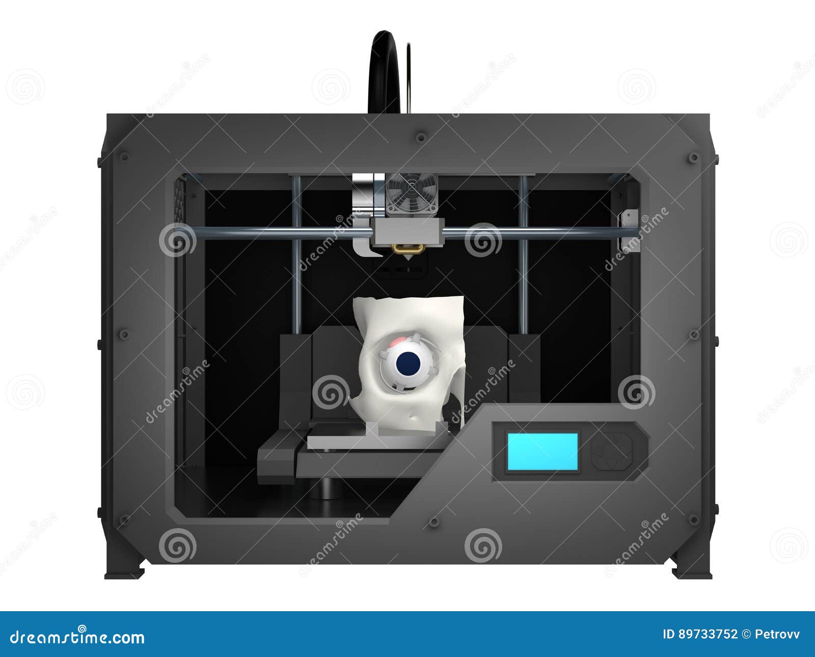 Part Head in 3d Printer 3d Rendering Stock Illustration - Illustration ...
