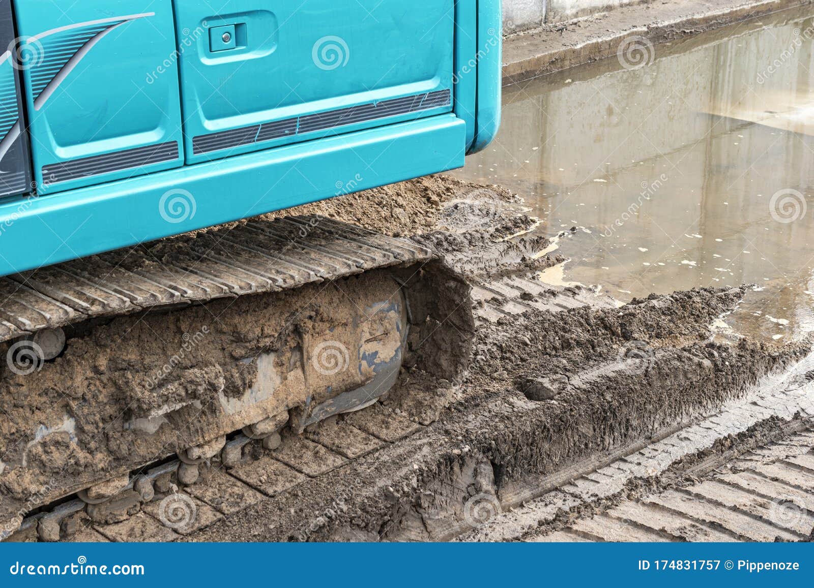 Part of Heavy Tracked Bulldozer. Stock Image - Image of builder, cayan ...