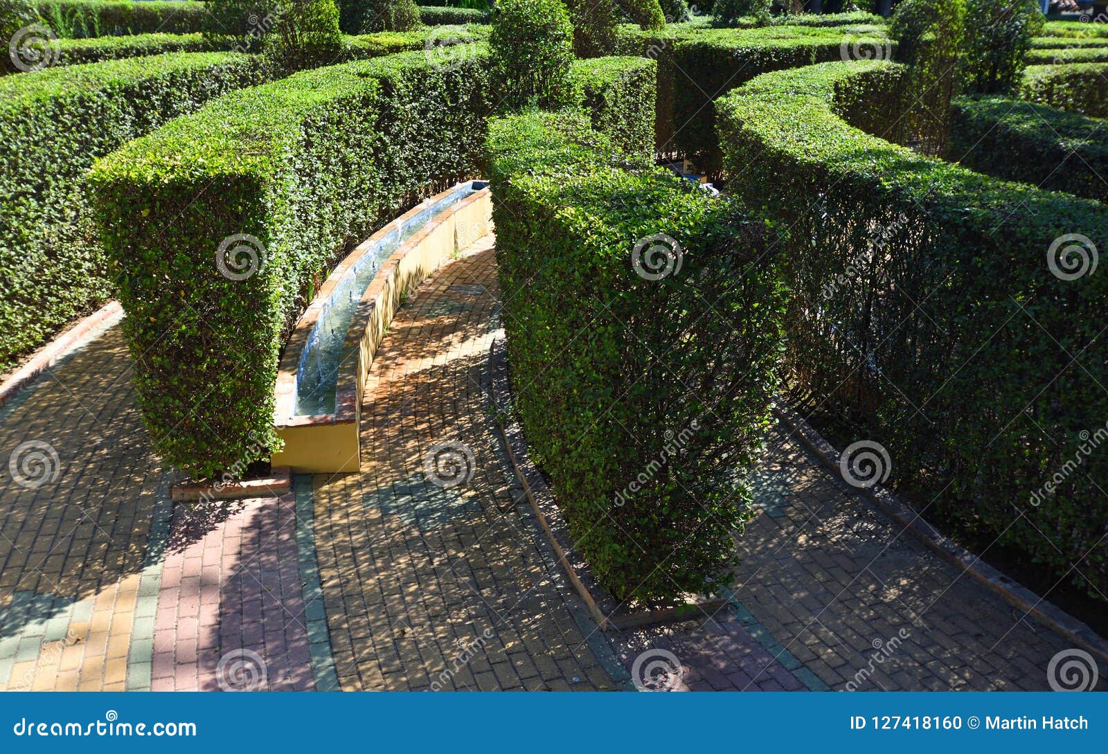 Part of Hedge Maze with Water Feature Stock Photo - Image of park ...