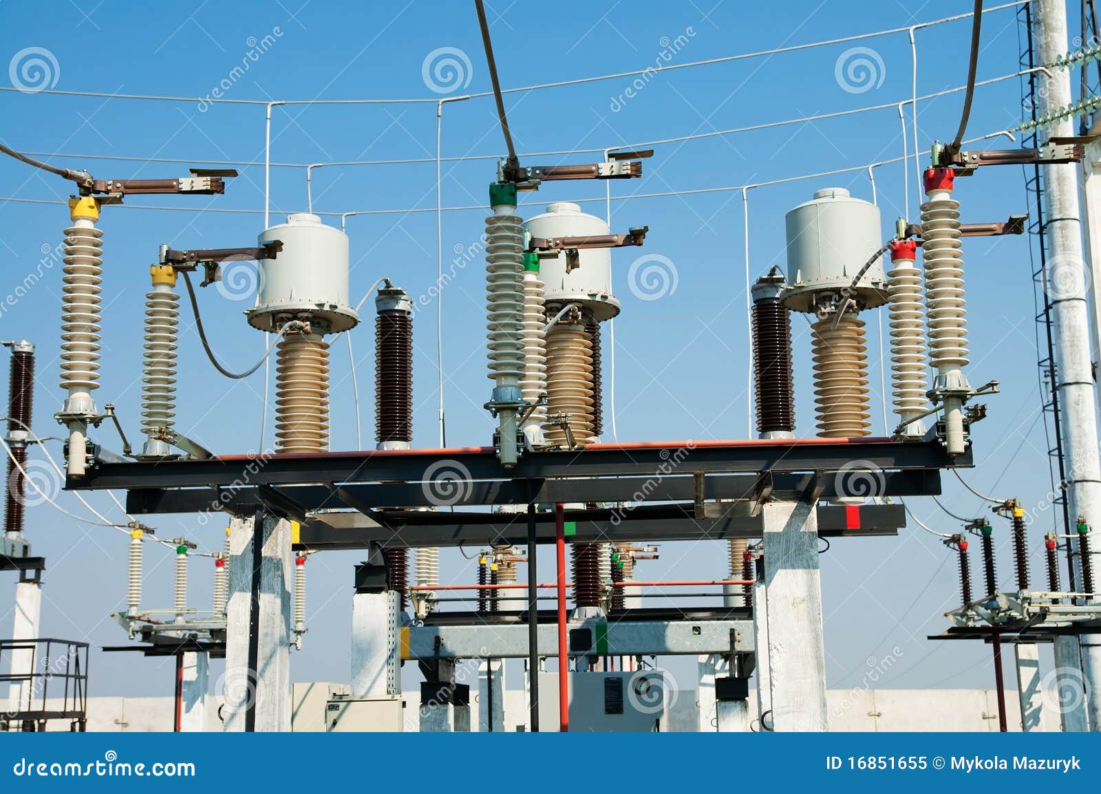 Part of High-voltage Substation Stock Image - Image of landscape ...