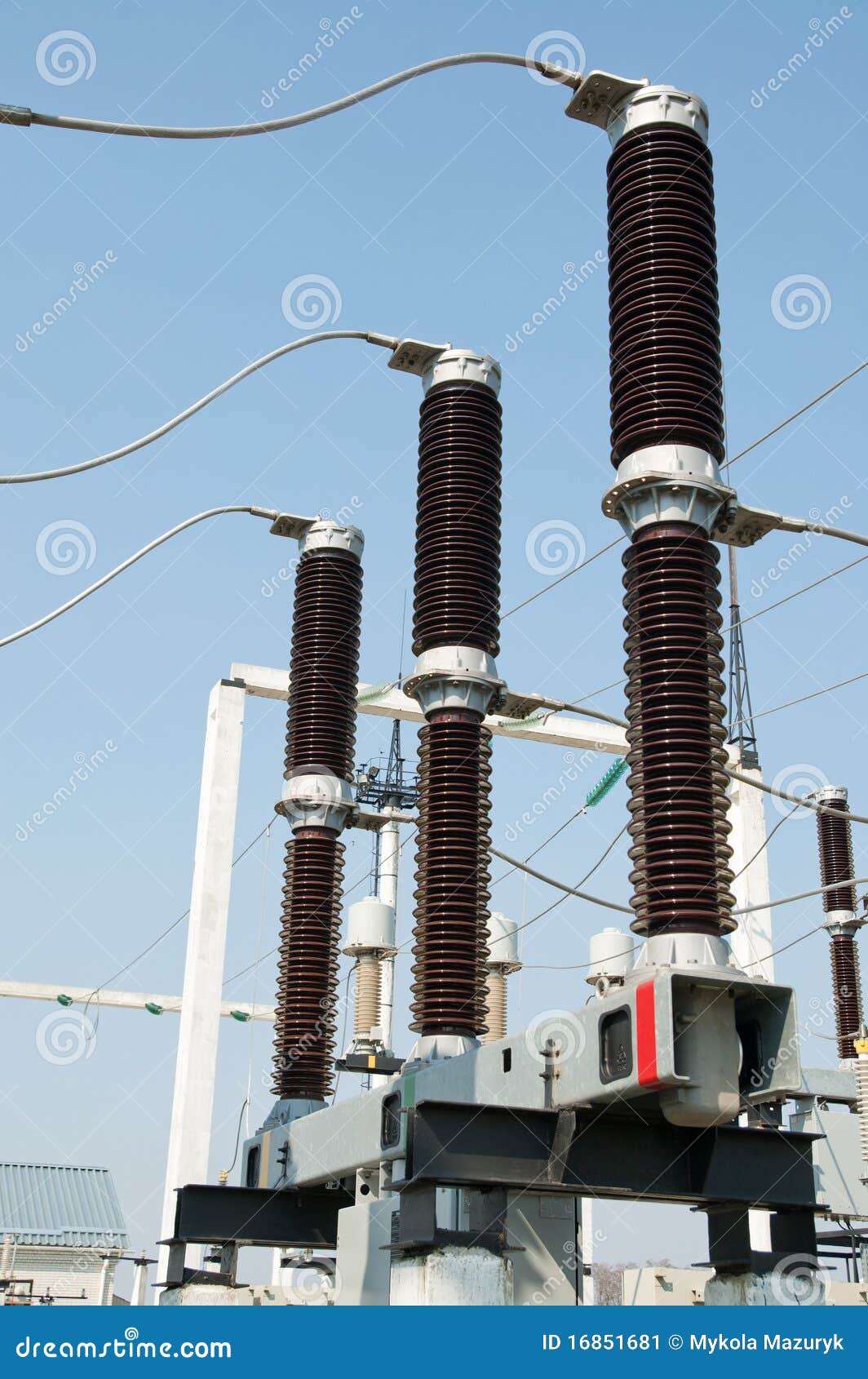 Part of High-voltage Substation Stock Image - Image of high, station ...
