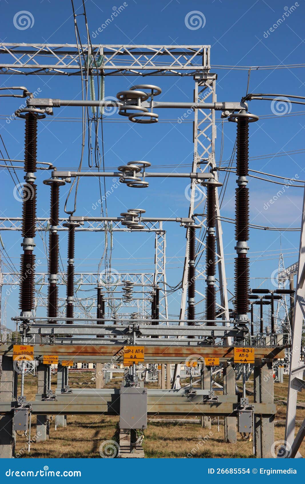 Part of High-voltage Substation Stock Photo - Image of system, line ...