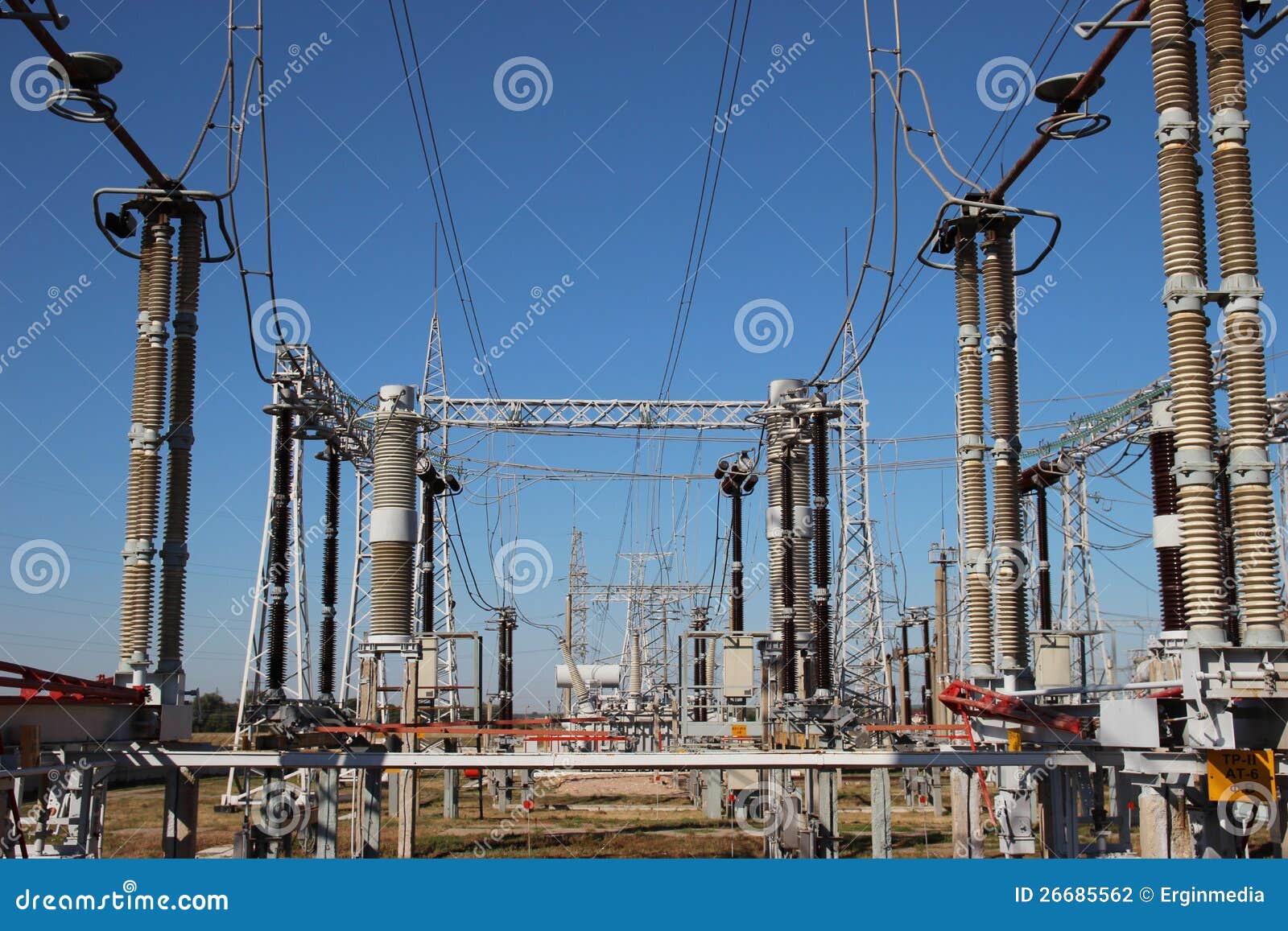 Part of High-voltage Substation Stock Photo - Image of system, amperage ...