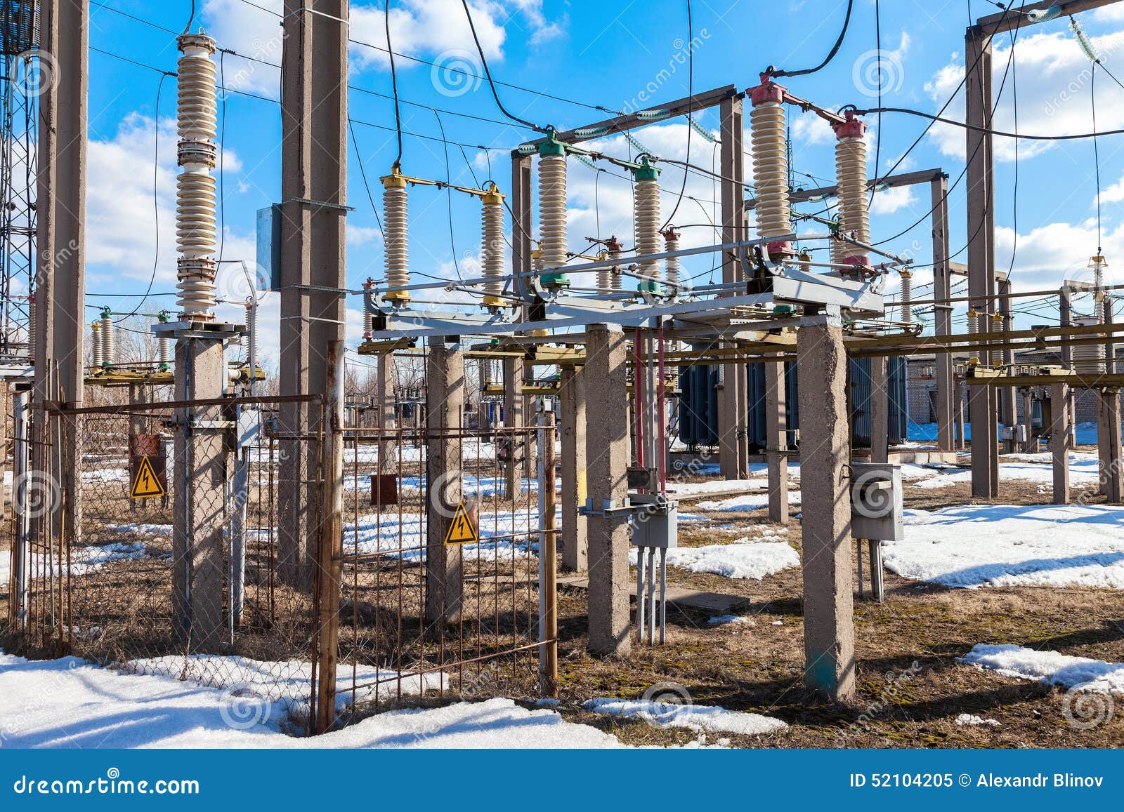 Part of High-voltage Substation with Switches Stock Image - Image of ...