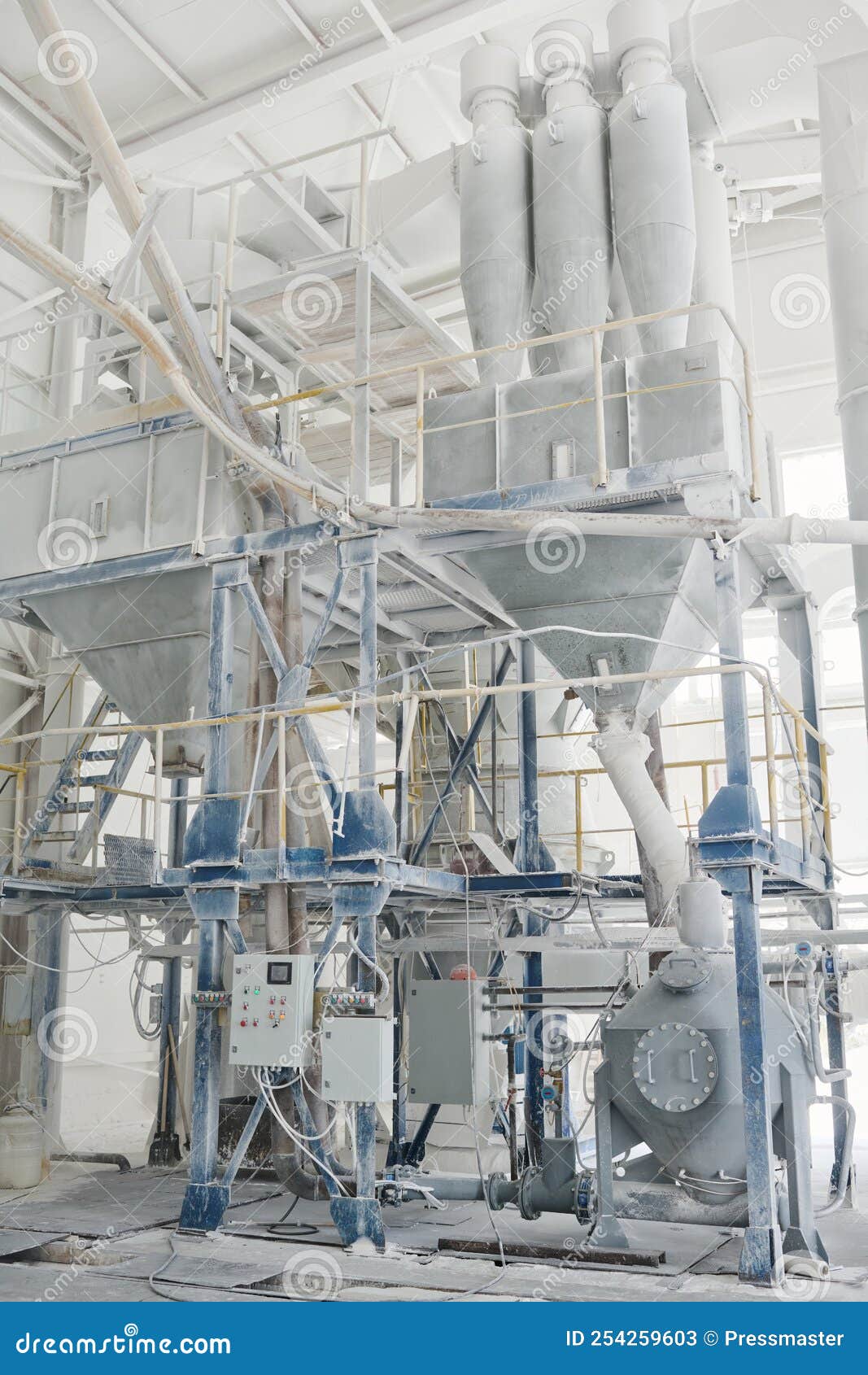 Part of Huge Metallic Structure Painted in White with Control Panel ...