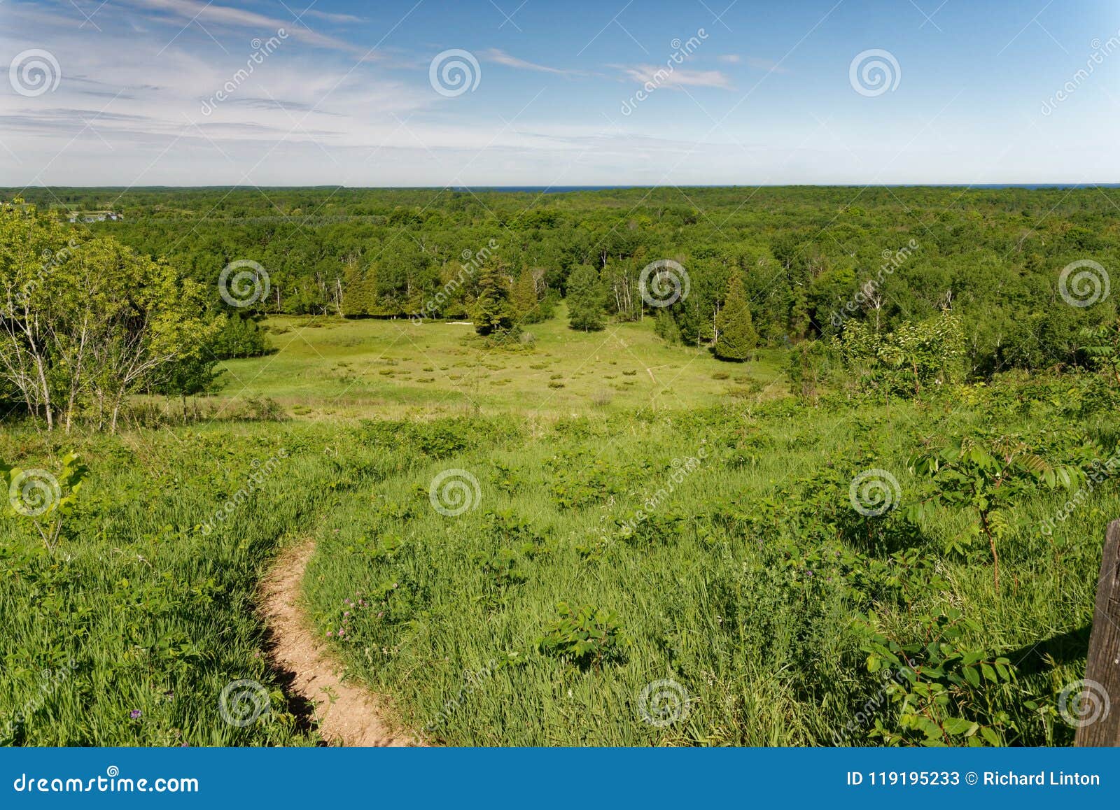 Ice Age Trail - Top of a Large Hill and Trail Going Down Stock Image ...