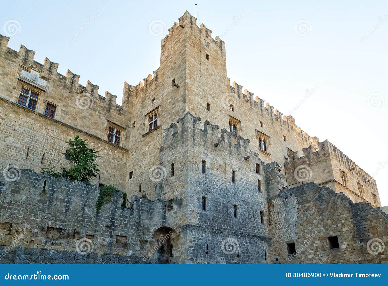 Part of the Impressive Medieval Castle in Rhodes, Greece Stock Photo ...