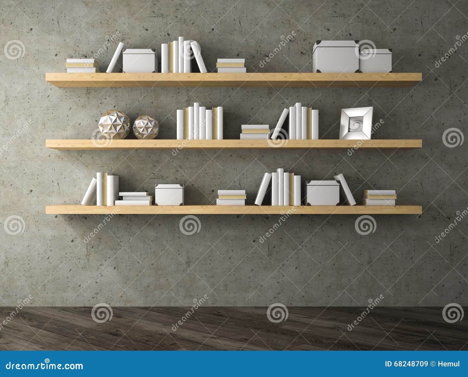 Part of Interior with Book Shelf 3D Rendering Stock Image - Image of ...