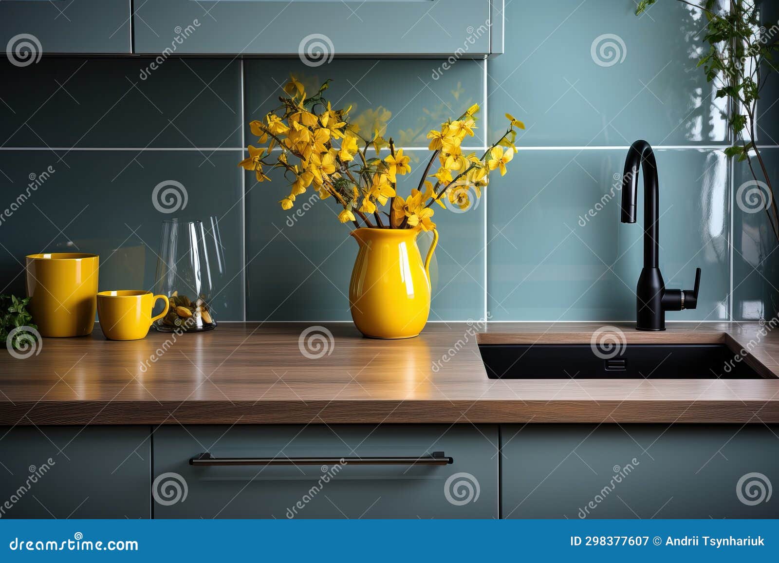 Part of the Interior in the Kitchen. Stock Illustration - Illustration ...
