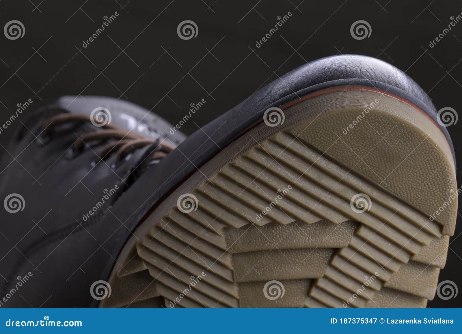 Part of a Leather Boot Close-up. Stock Image - Image of occupation ...