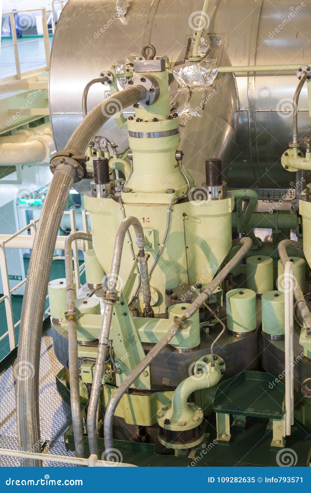 Main engine of a big ship stock image. Image of industry - 109282635