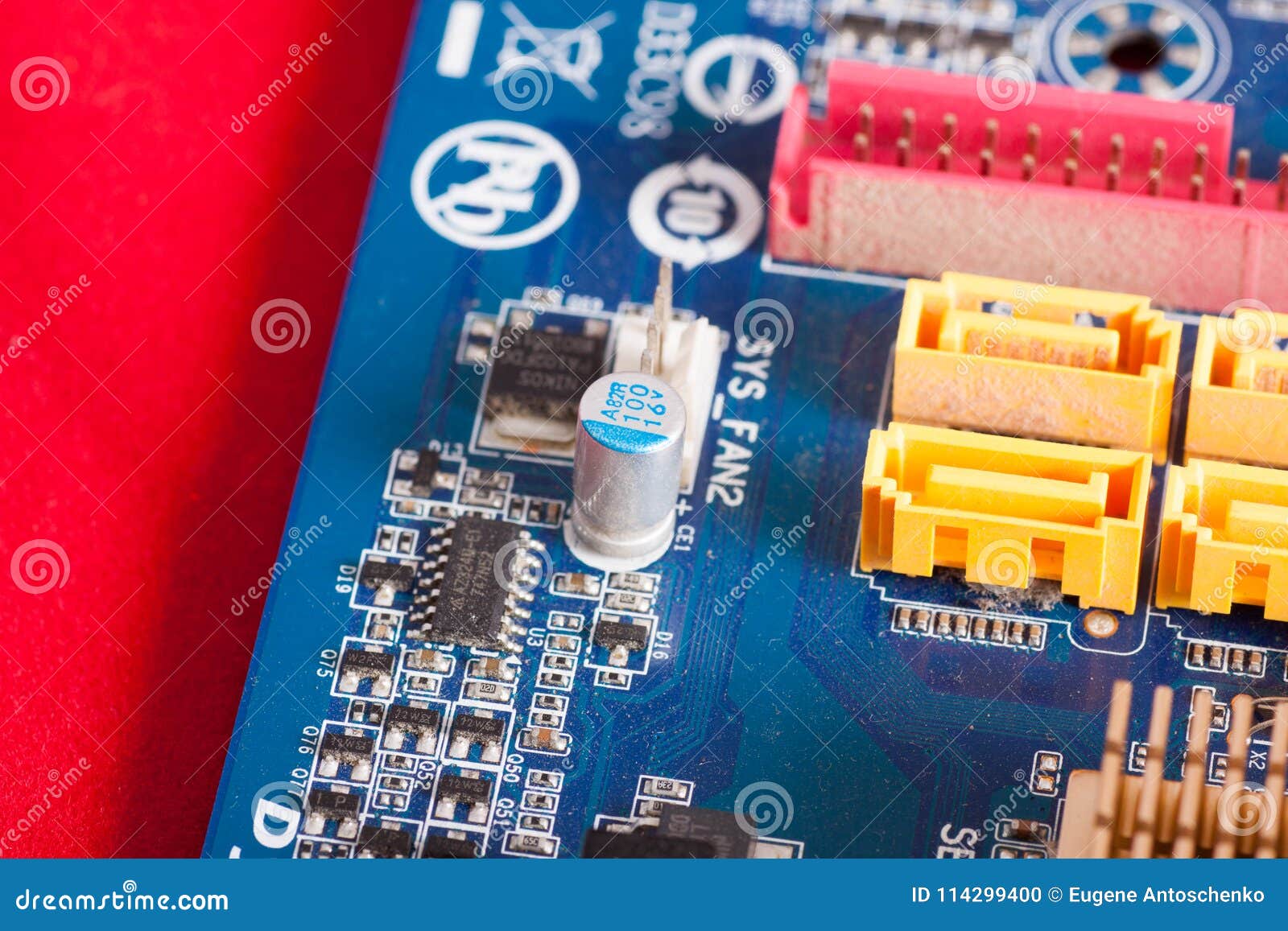 Part of Mainboard Pc Close-up Stock Photo - Image of device, integrated ...