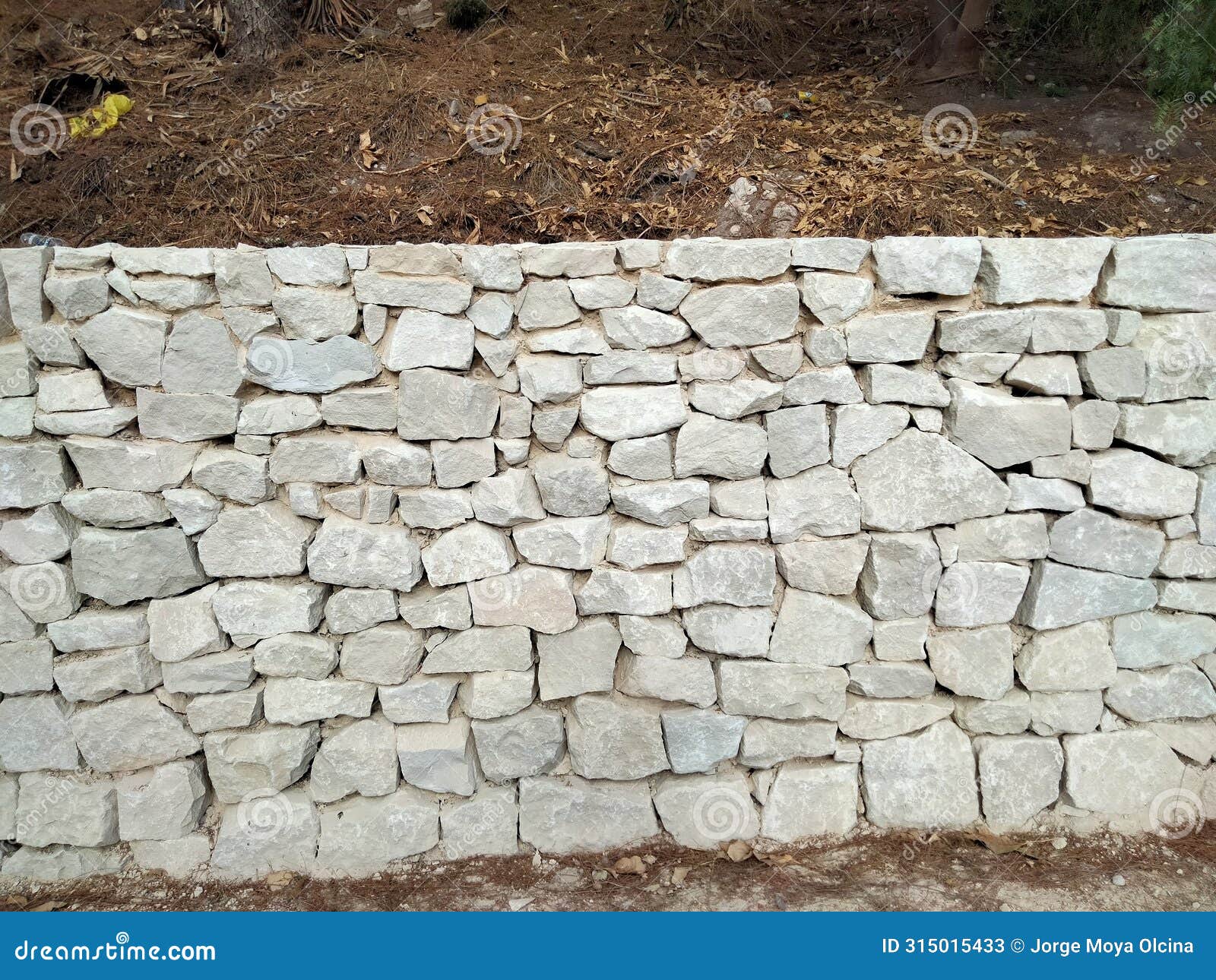 A Part of a Masonry Wall Made with Limestone. Stock Image - Image of ...