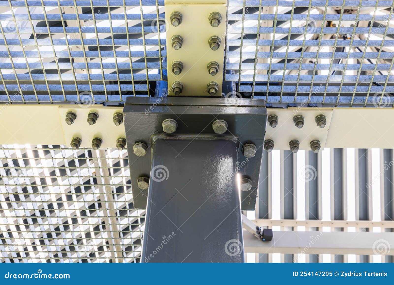 Part of a Massive Metal Structure with Bolts and Rivets at the Steel ...