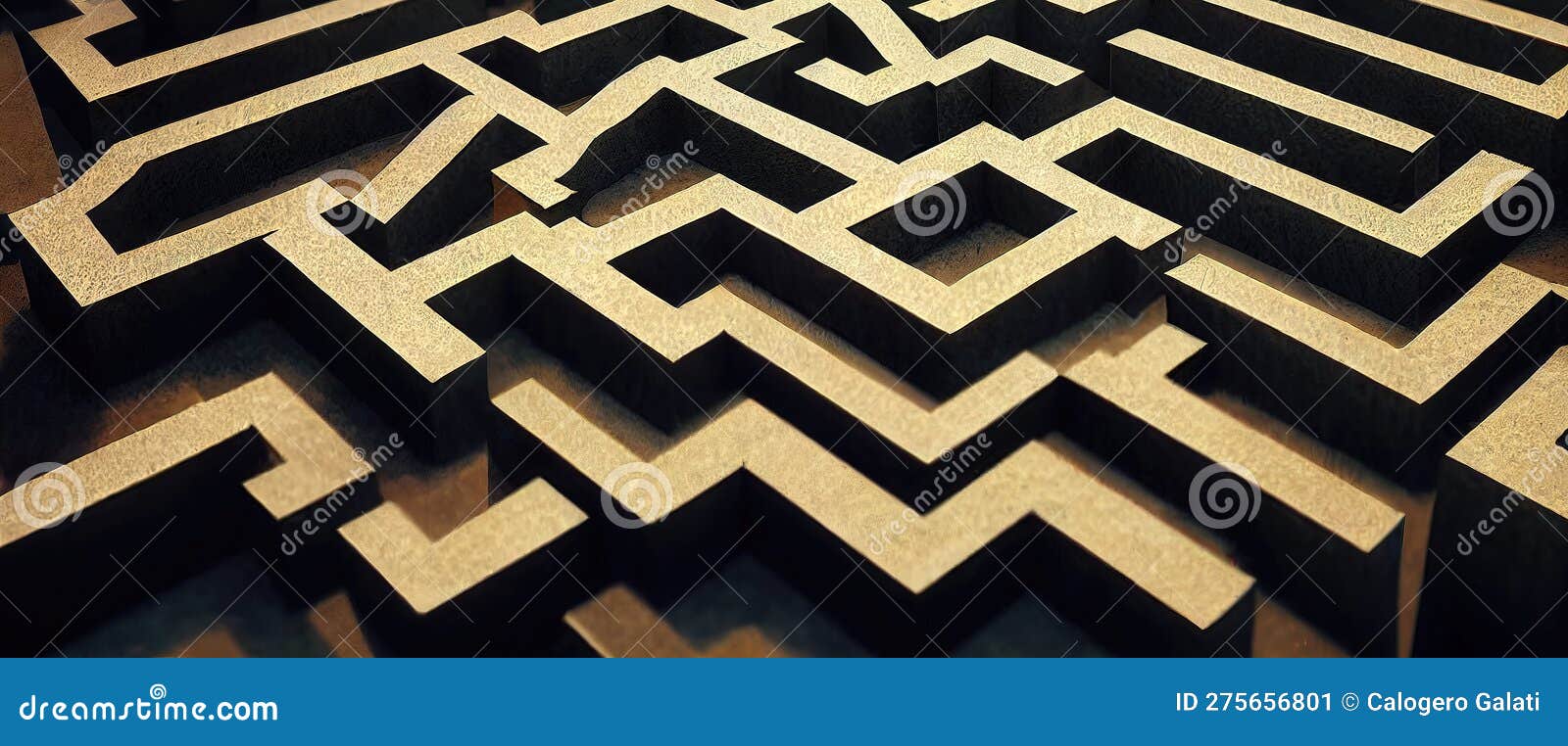 A Part of a Maze with Diagonal Parts, Ai Generated Image Stock ...