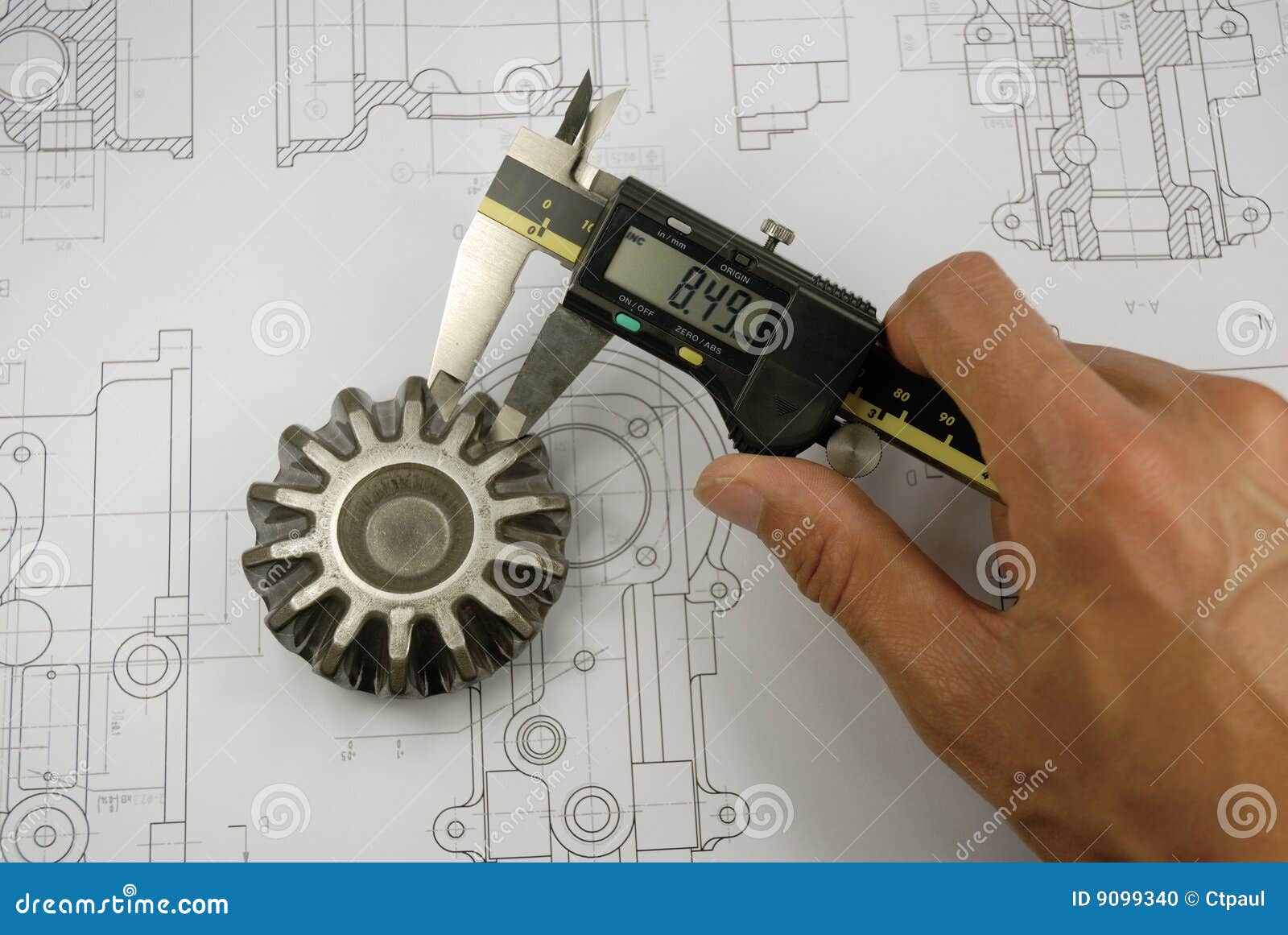 Part Measure with a Calliper Stock Photo - Image of parts, computer ...