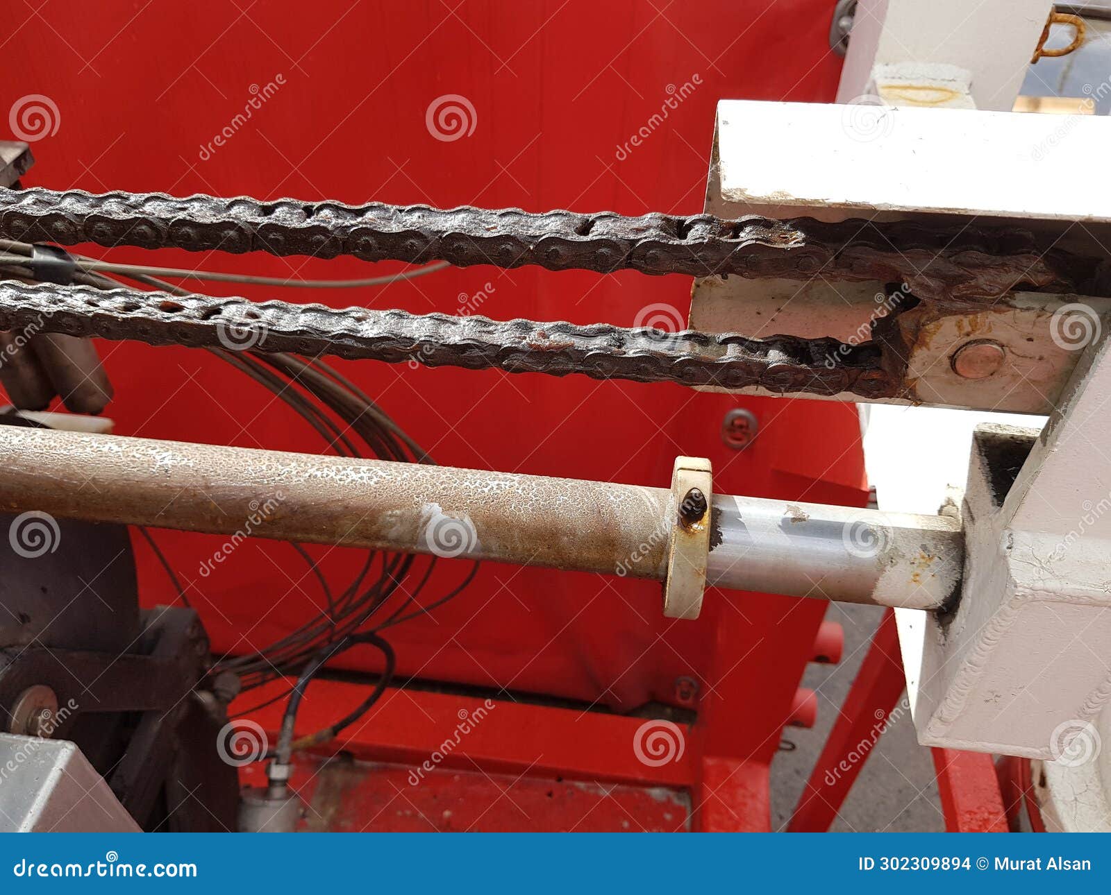 Chain Attachment on the Rod for Control Stock Photo - Image of machine ...