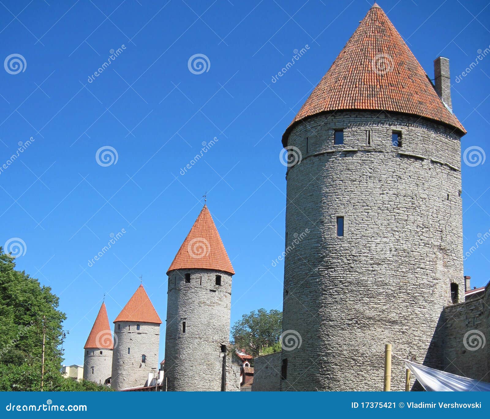 Part of Medieval Watchtowers of Tallinn Stock Image - Image of tower ...
