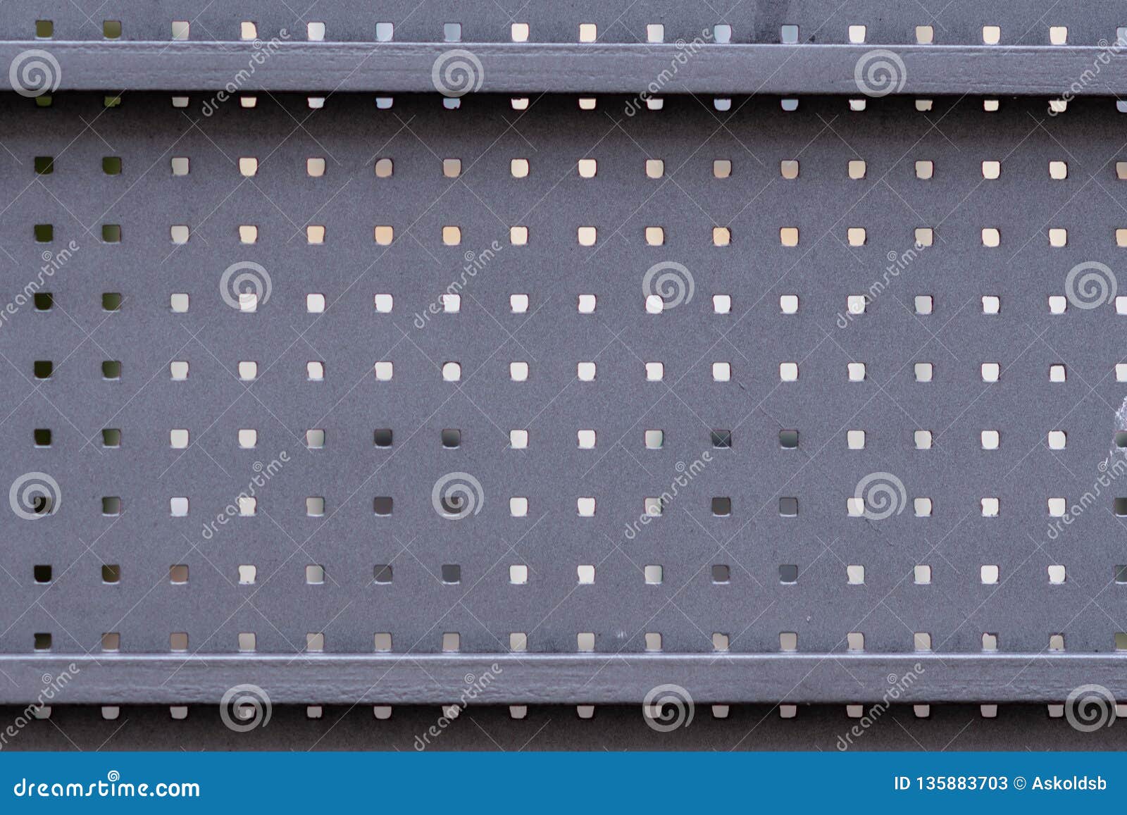 Part of a Metal Gate with Square Holes Stock Image - Image of grunge ...