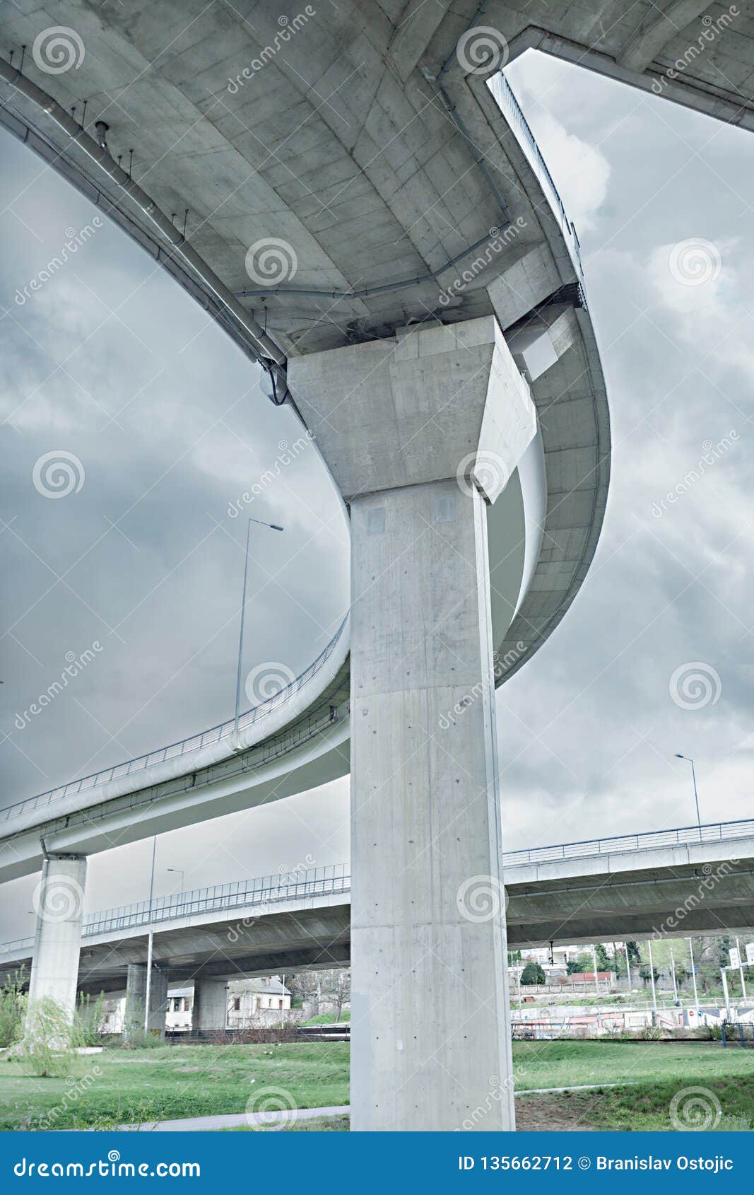 Part of Modern Bridge Architecture from Below View, Belgrade, Serbia ...