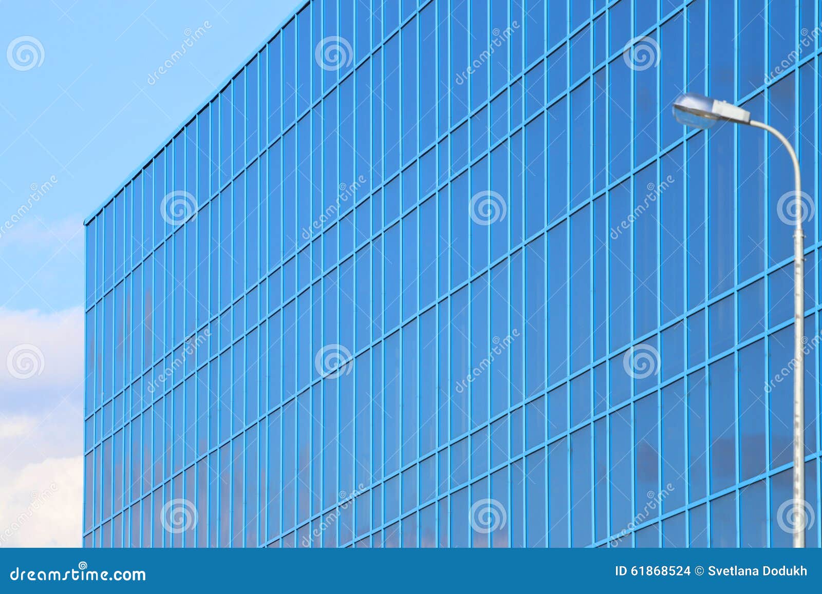 Part of Modern New Blue Building with Windows Stock Photo - Image of ...