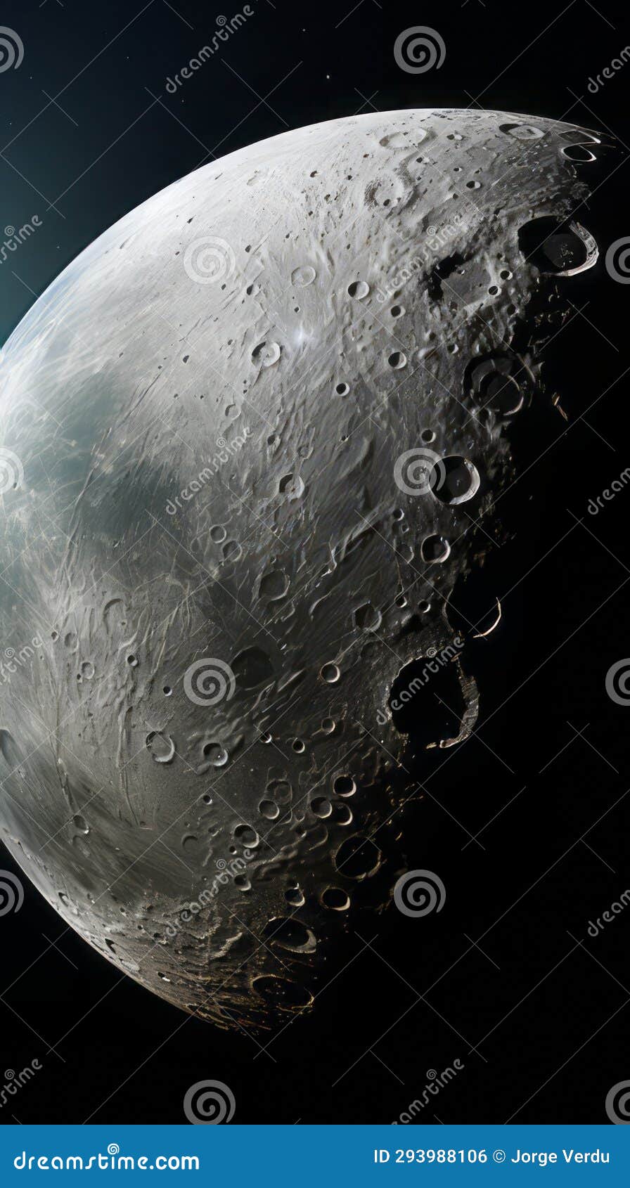 Part of the Moon in Vertical Format Stock Illustration - Illustration ...