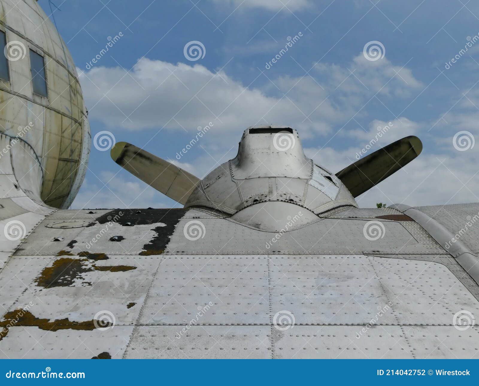 Part of the Old Old Aircraft Wing and Propeller in the Background of ...