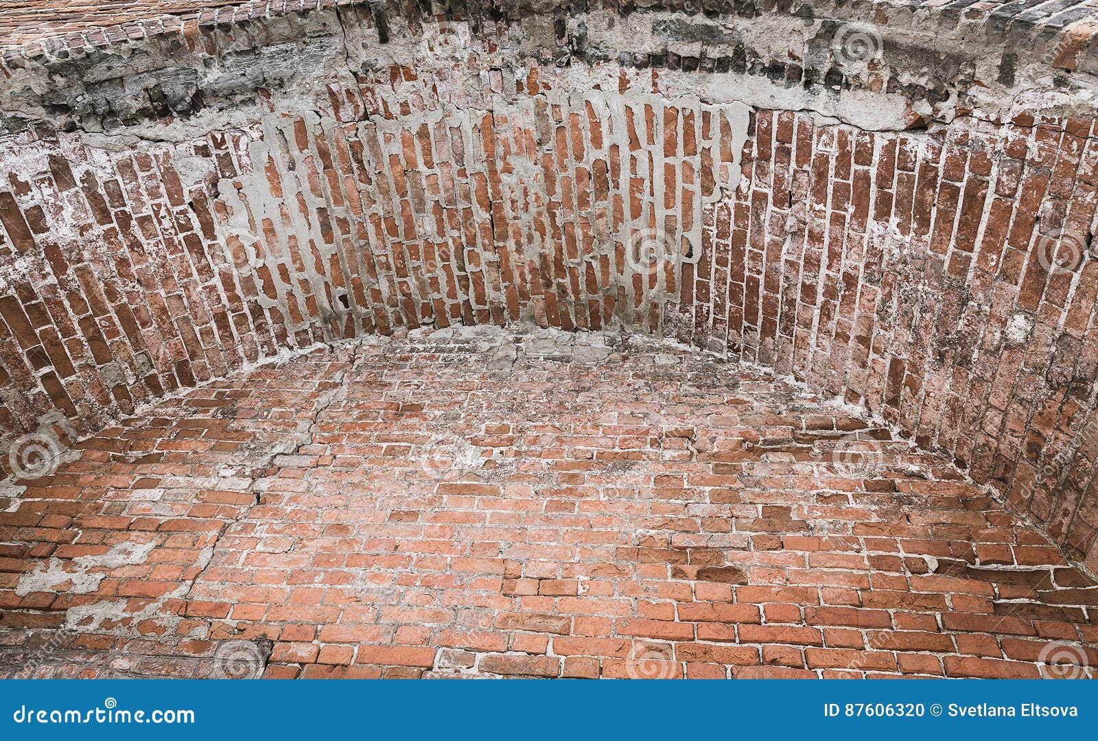 Red Brick Vault. Ceiling. Circular Pattern. Architectural Texture Stock ...