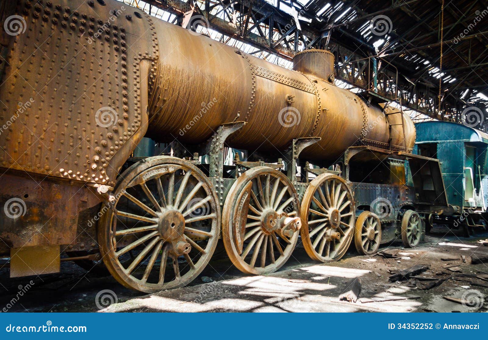 Part of an Old Industrial Train Stock Photo - Image of wheel, steel ...