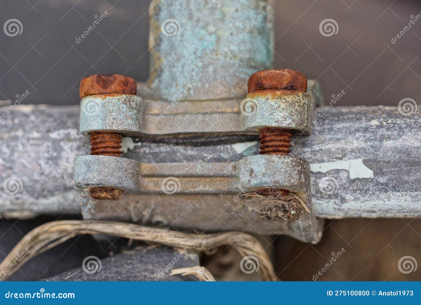 Part of an Old Iron Structure with Gray Metal Pipes Stock Photo - Image ...