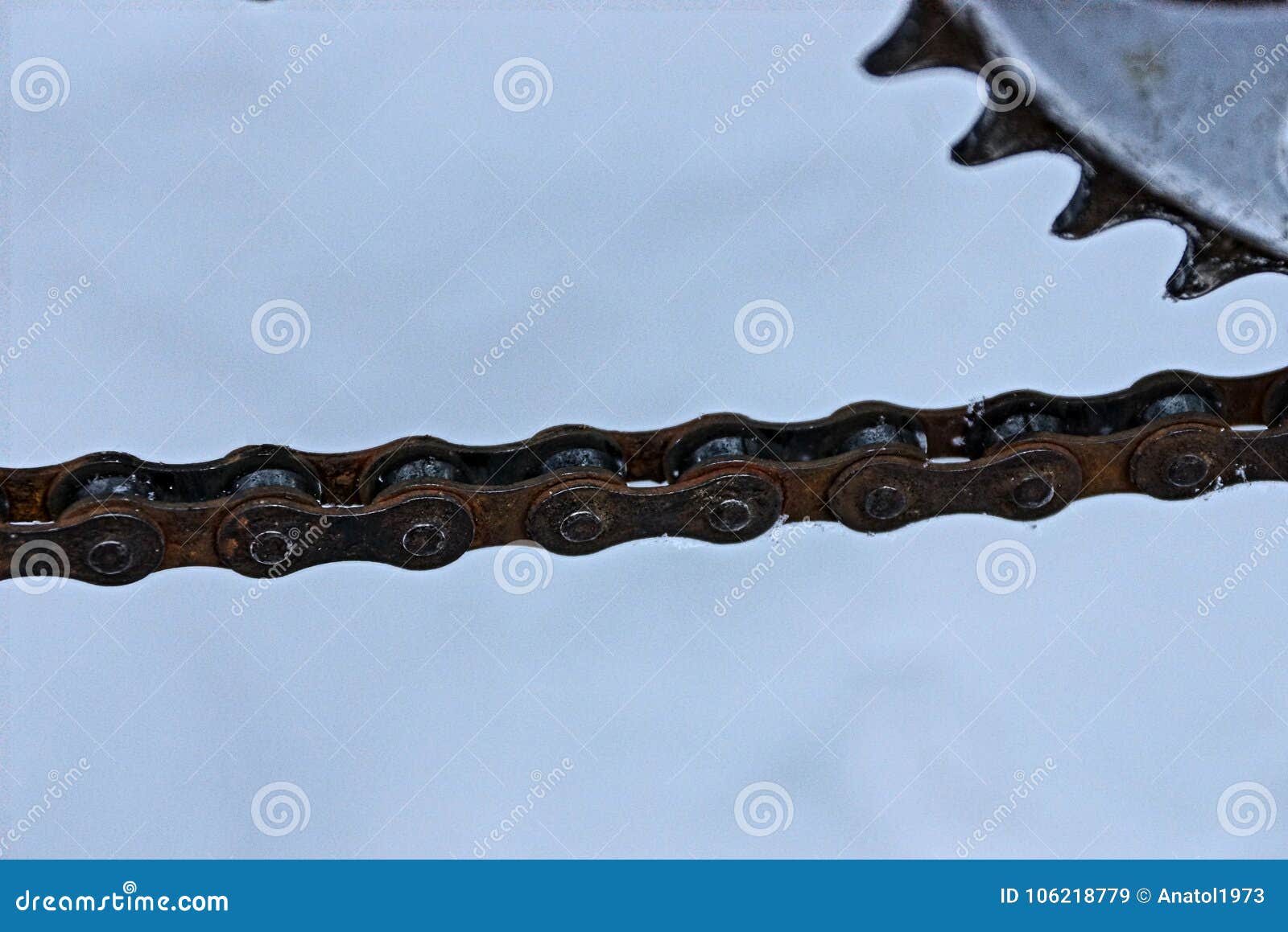 Rusty Bicycle Chain on a Bicycle Sprocket Stock Image - Image of ...