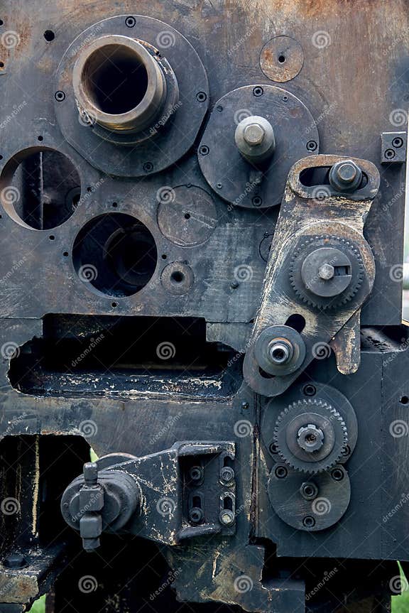 An Part of Old Rusty Machine Tool Displayed Stock Image - Image of hard ...
