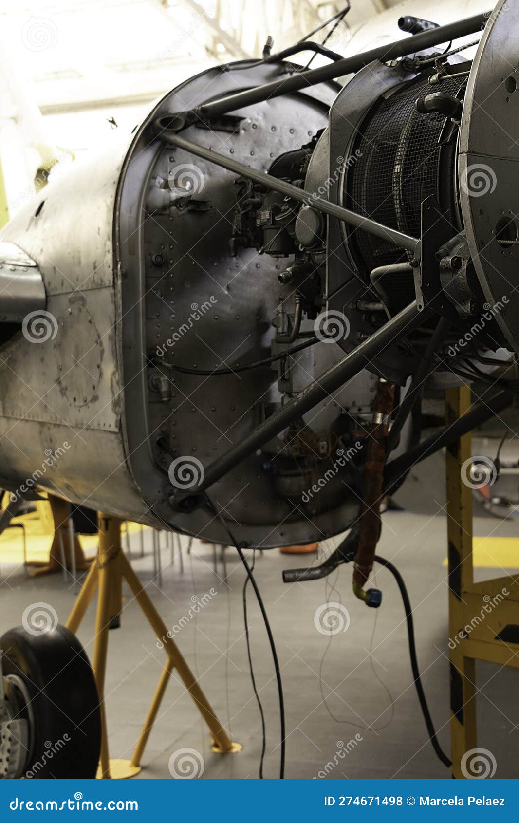 Part of an Old and Rusty Small Plane Uncovered in a Hangar Stock Photo ...