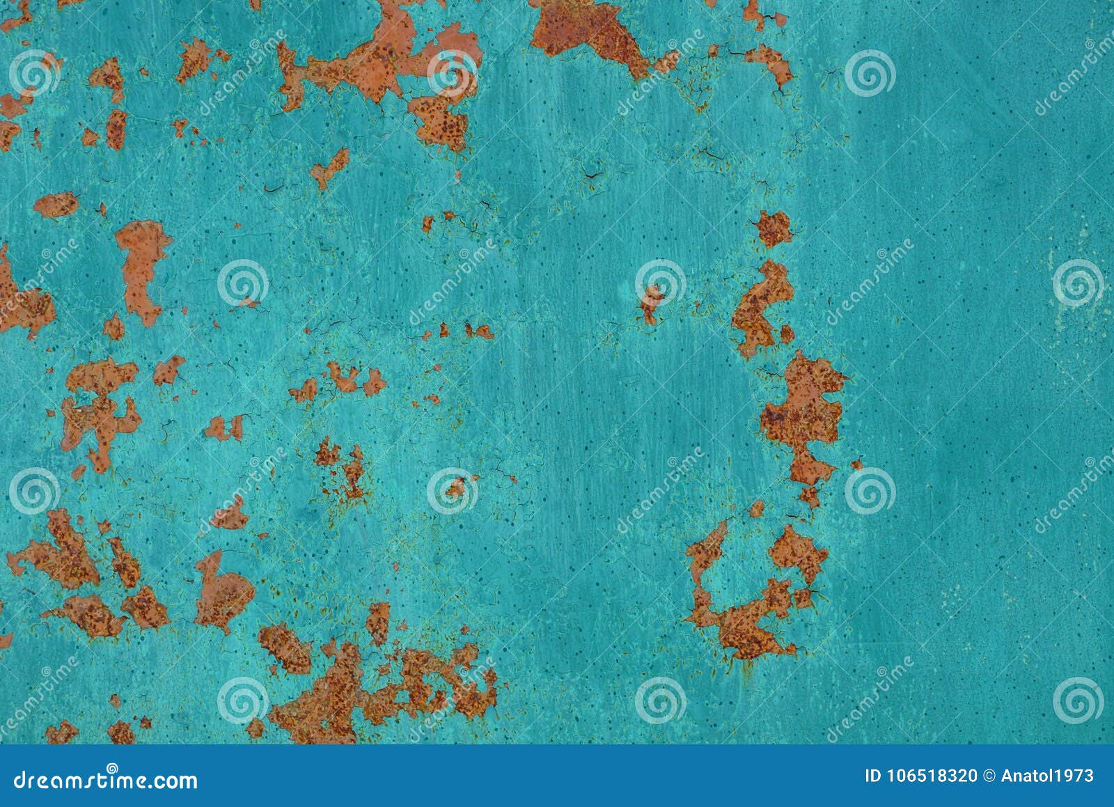 Part of the Old Wall of Green with Rust Stock Photo - Image of color ...