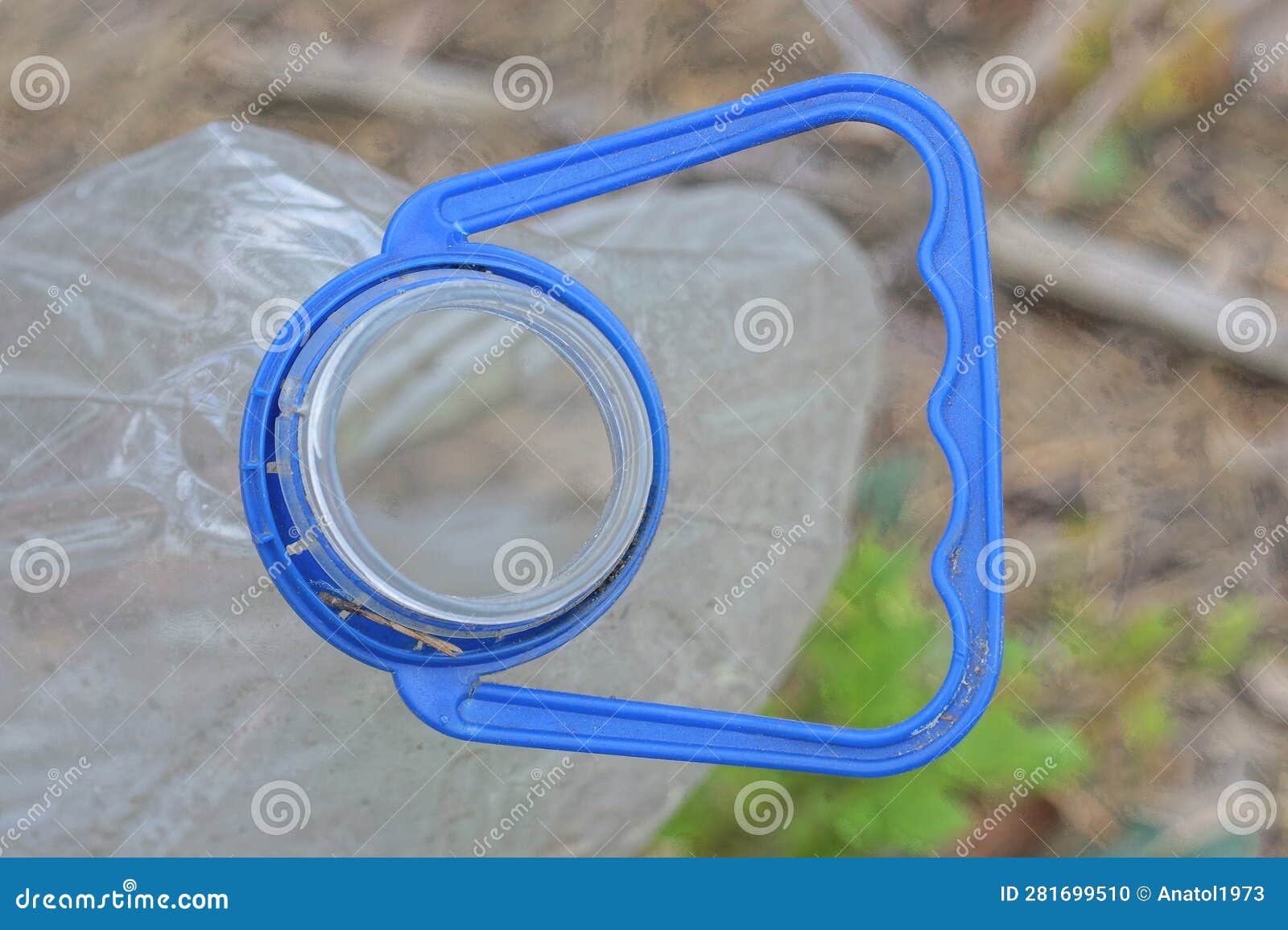 Part of One Old Open Empty White Plastic Bottle Stock Photo - Image of ...