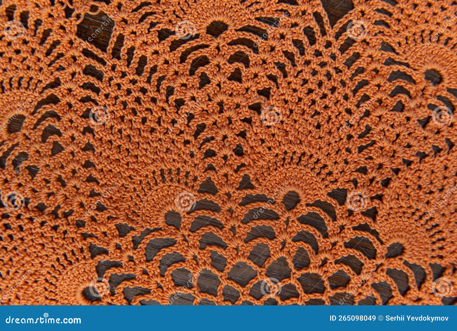 Part of the Orange Napkin Crocheted Close-up. Handmade Lace Stock Image ...