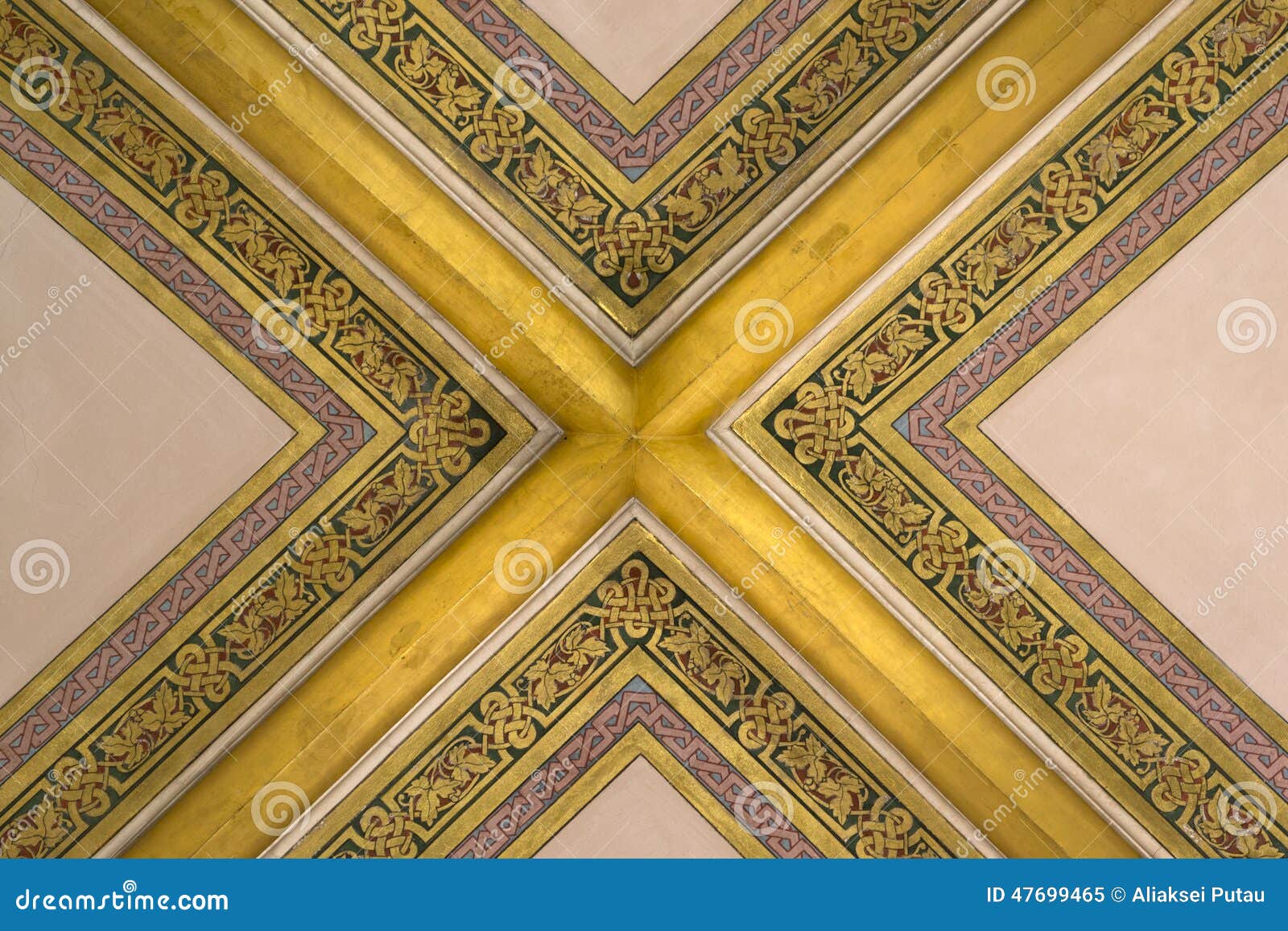 Part of an Ornamented Vault with Gilded Ribs Stock Image - Image of ...
