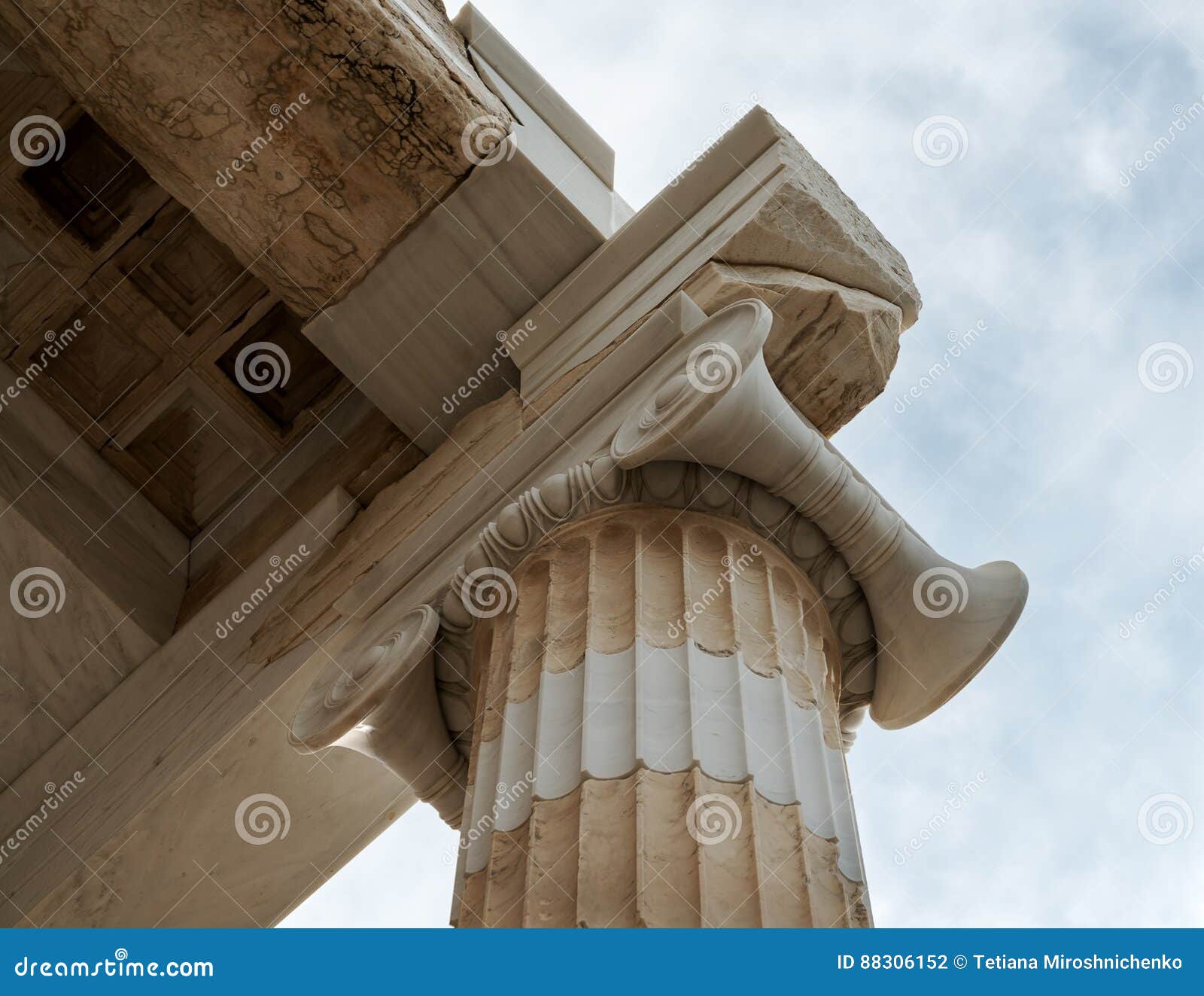Part of the Parthenon Column Stock Photo - Image of history, color ...