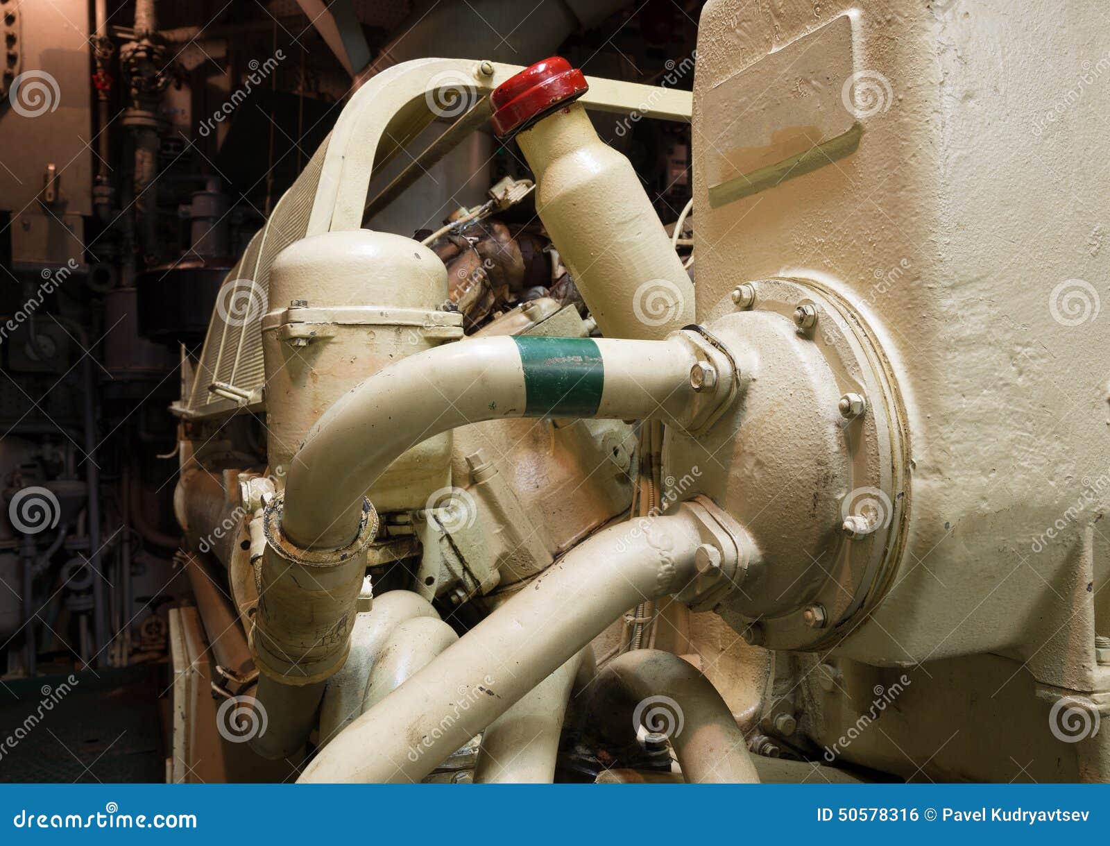 Part and Pipes of Old Ship Engine Stock Photo - Image of cable ...