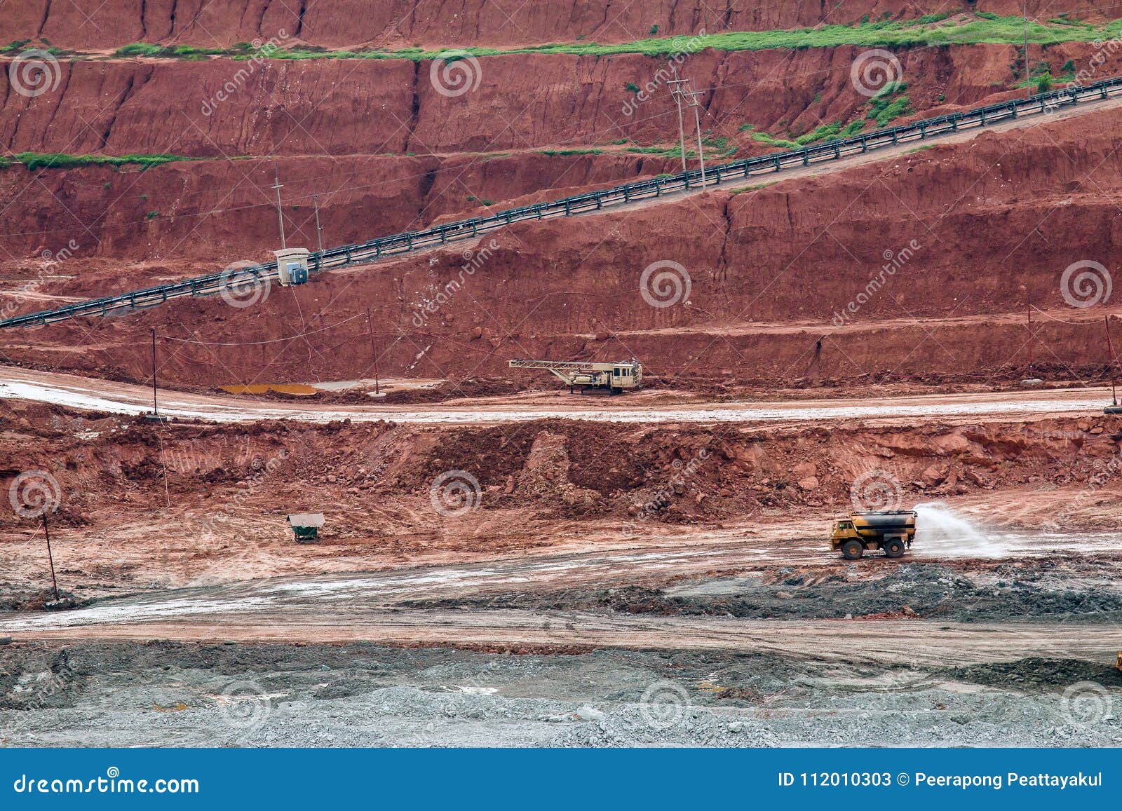 Part of a Pit with Big Mining Truck Working. Stock Image - Image of ...