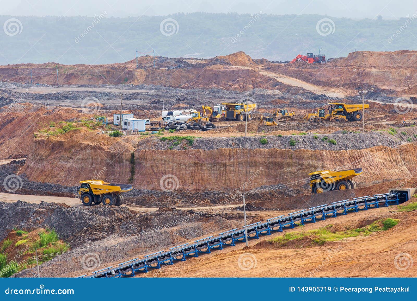 Part of a Pit with Big Mining Truck Working Stock Image - Image of heat ...