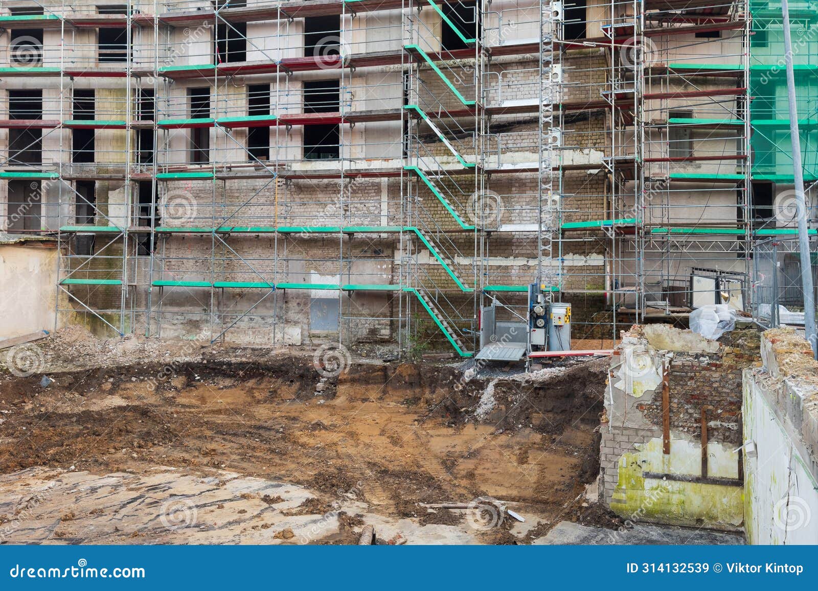 Part of a Pit from a Building Under Construction Surrounded by ...