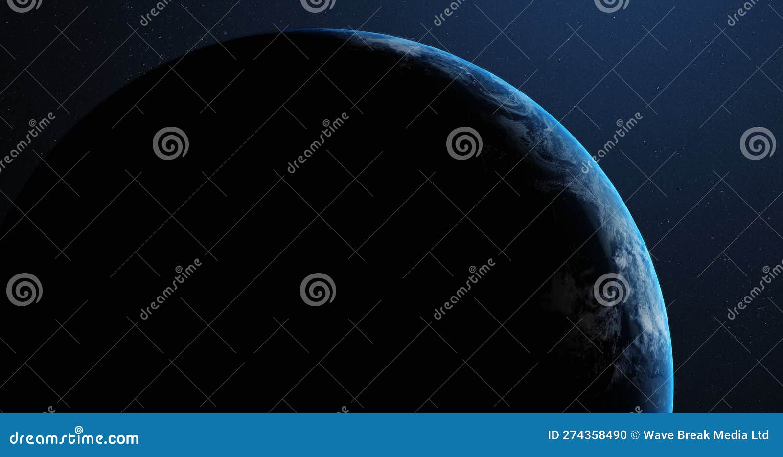 Part of Planet Earth in Darkness at Night, Viewed from Outer Space ...
